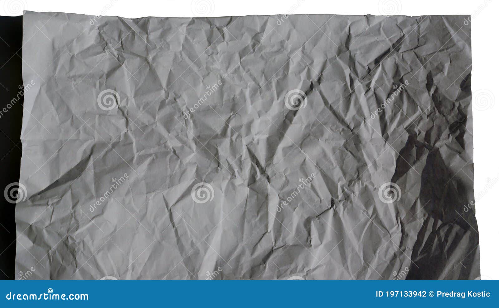 Crinkled paper stock photo. Image of note, isolated - 197133942
