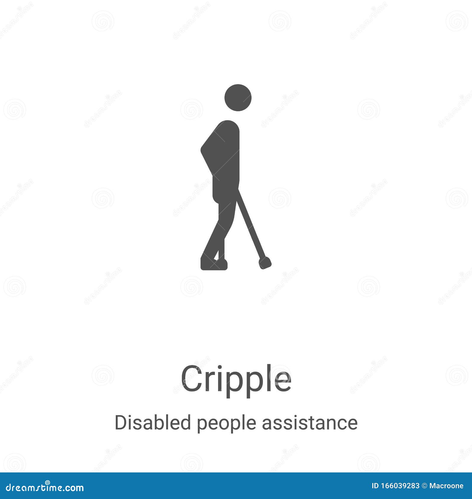 Cripple Icon Vector from Disabled People Assistance Collection. Thin ...