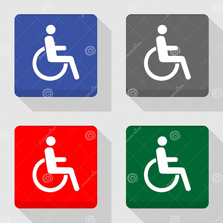 Cripple Icons Set Great for Any Use. Vector EPS10 Stock Illustration ...