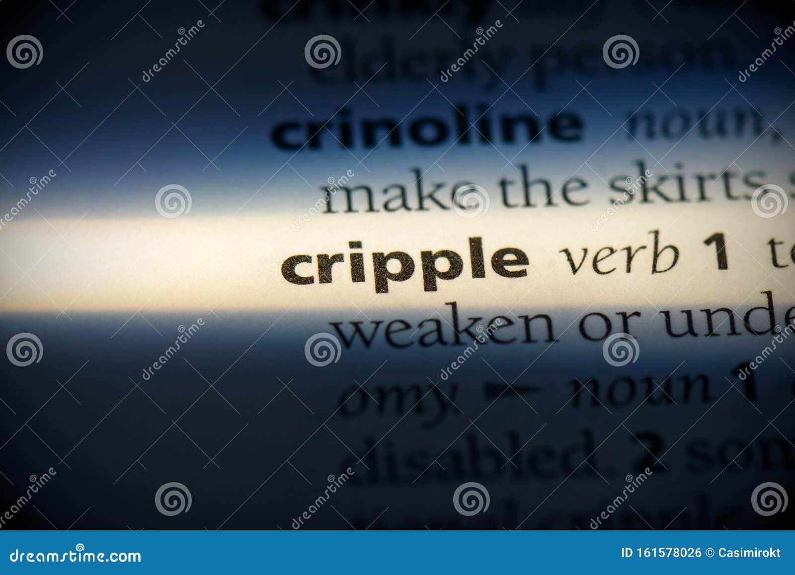 Cripple stock photo. Image of etymology, info, highlighted - 161578026