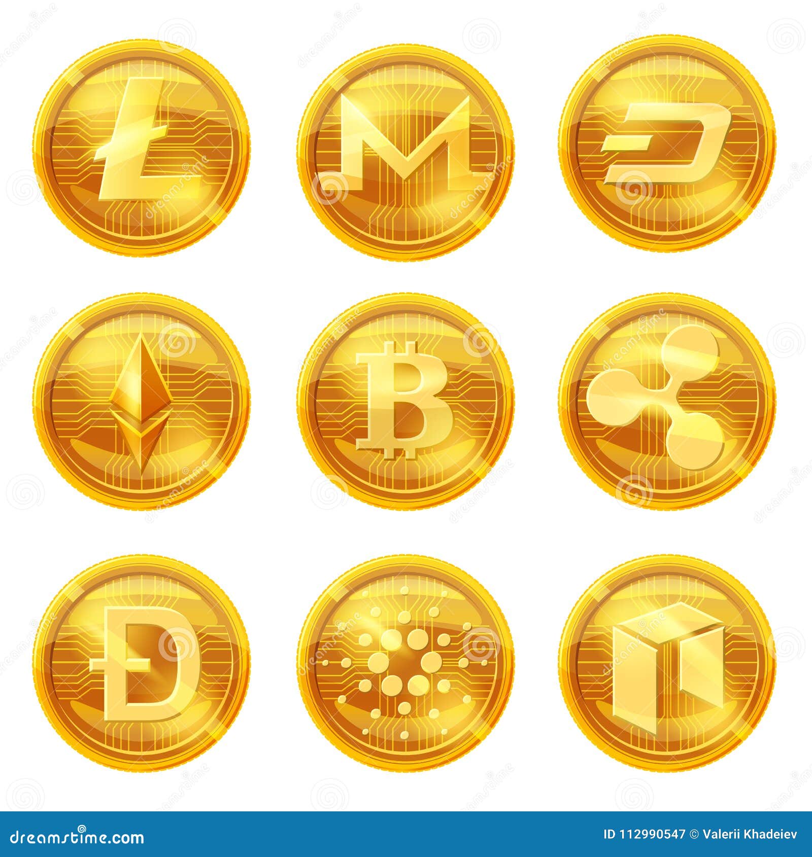 Ethereum Bitcoin Ripple Coin Digital Cryptocurrency Sign Binary Code
