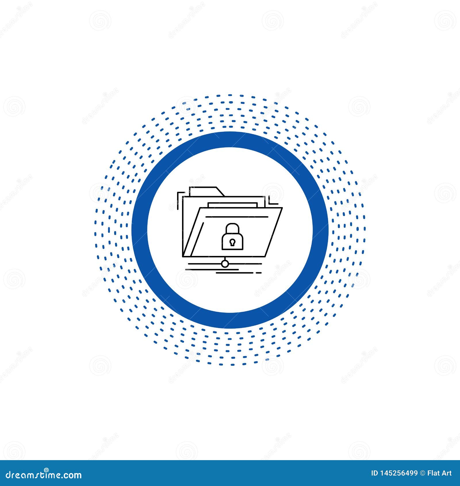 Encryption, Files, Folder, Network, Secure Line Icon. Vector Isolated ...