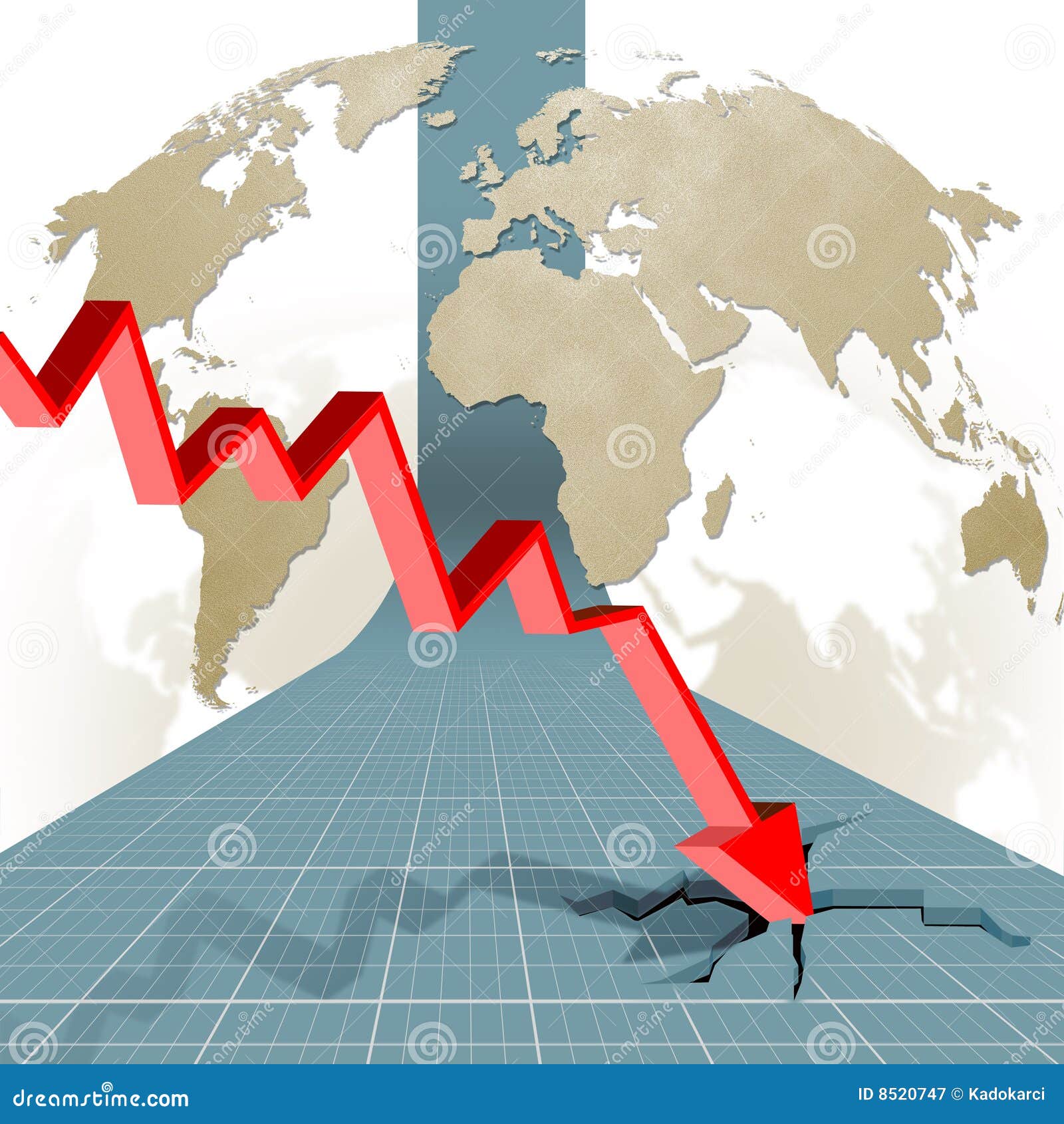 Economic Crisis: Output in Decline Stock Illustration - Illustration of ...