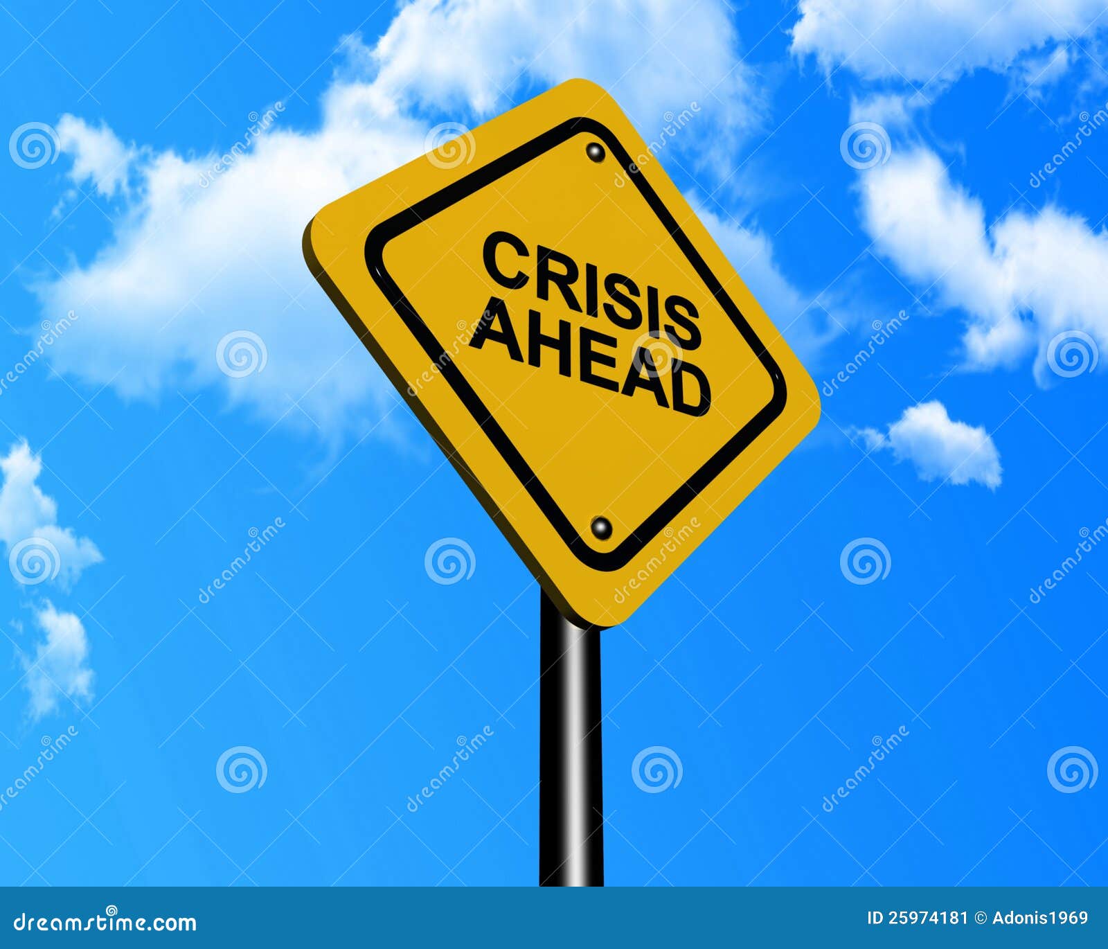 Crisis ahead sign stock image. Image of disaster, diamond - 25974181