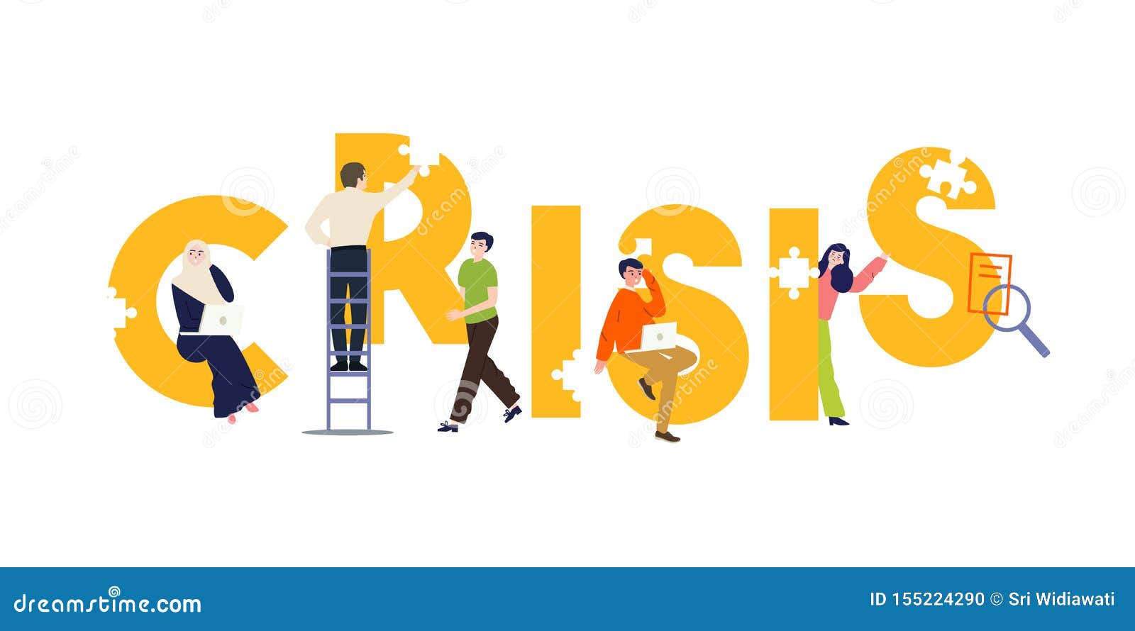 Crisis in Business, Team Try To Stop Patch Problem. Business Crisis and ...