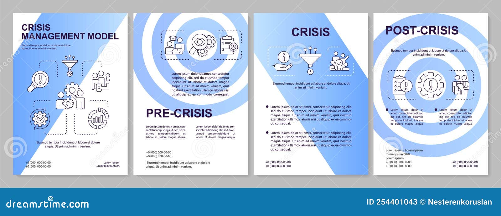 Crisis Communication Blue Brochure Template Stock Vector - Illustration ...