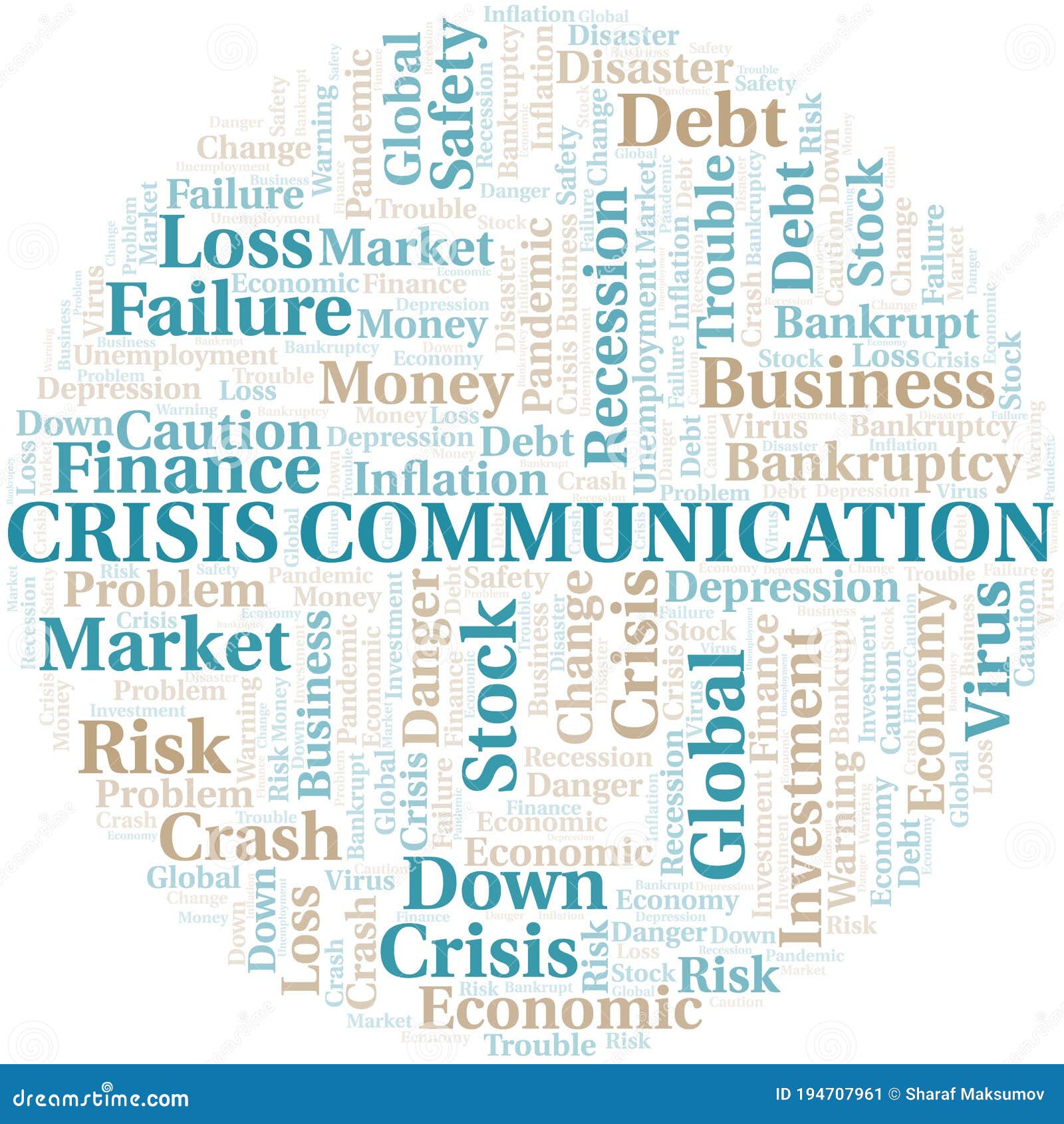 Crisis Communication Word Cloud Create with Text only. Stock ...