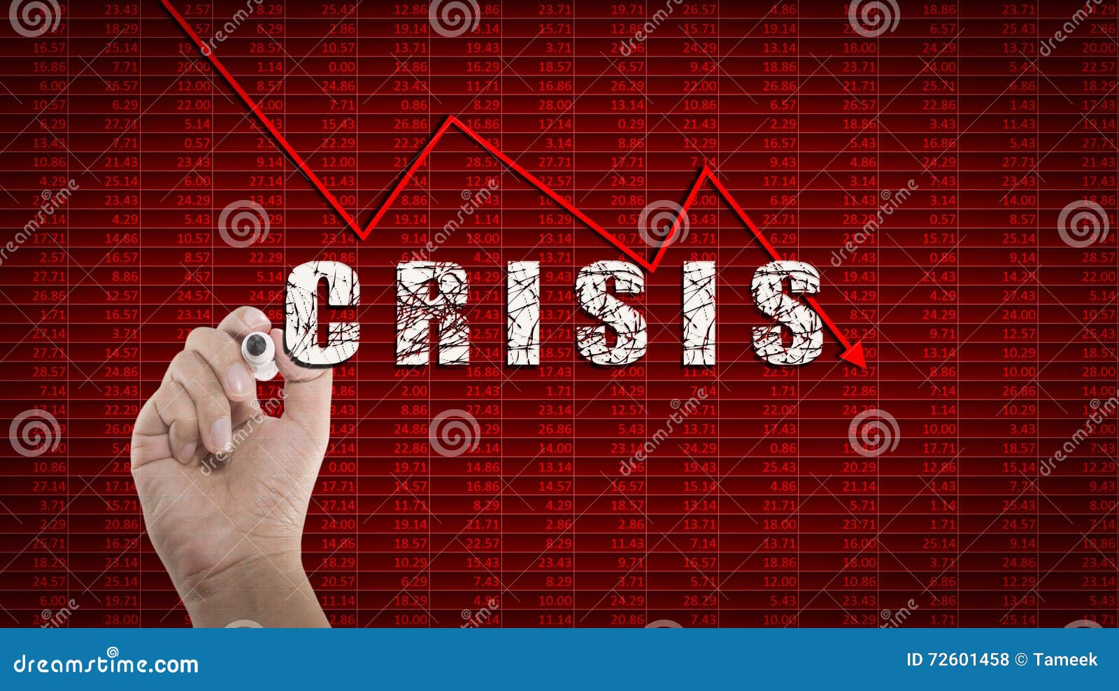 Crisis Concept with Arrows Graph Tending Downwards Stock Illustration ...