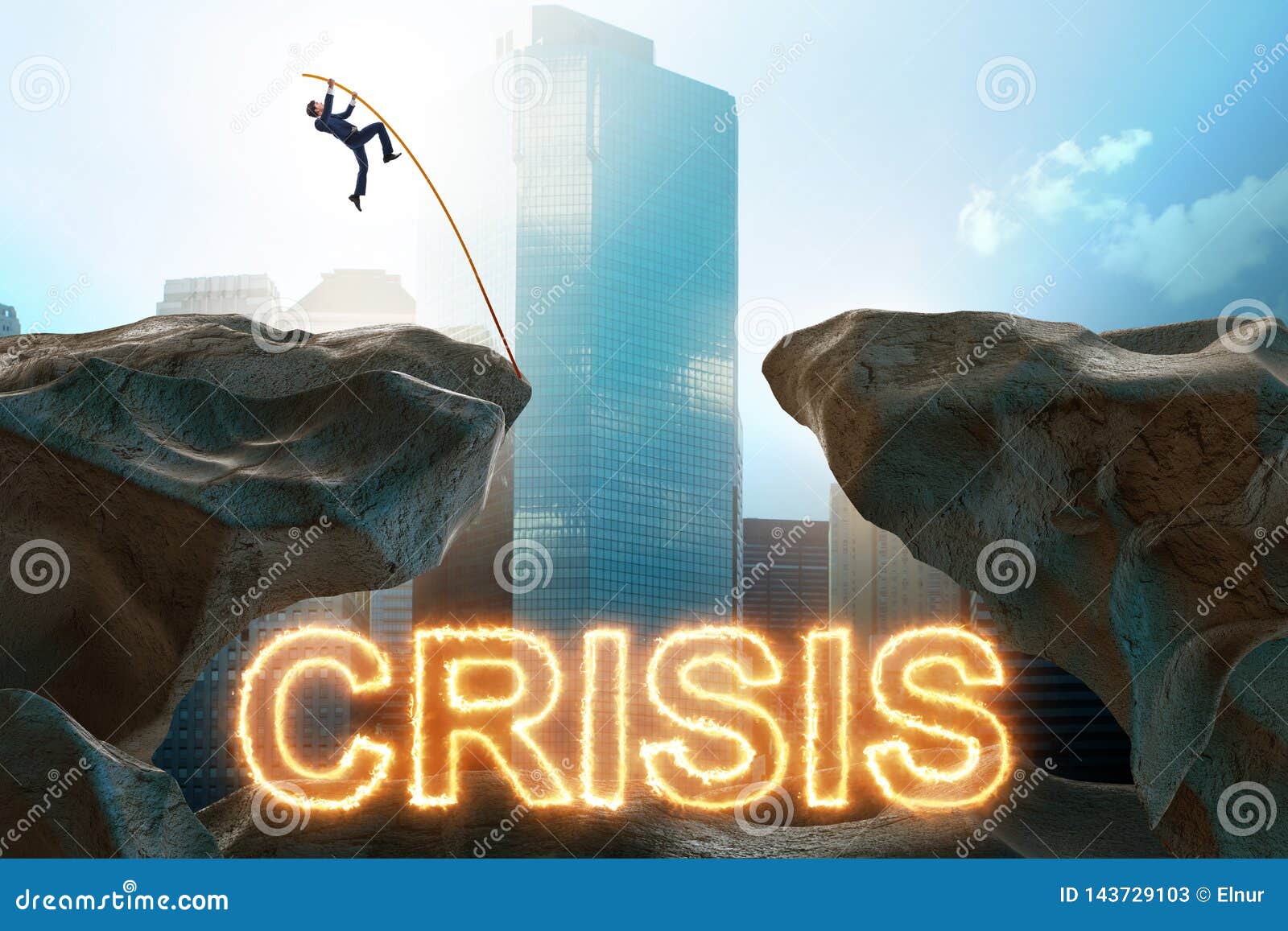 The Crisis Concept with Businessman in Business Concept Stock Image ...
