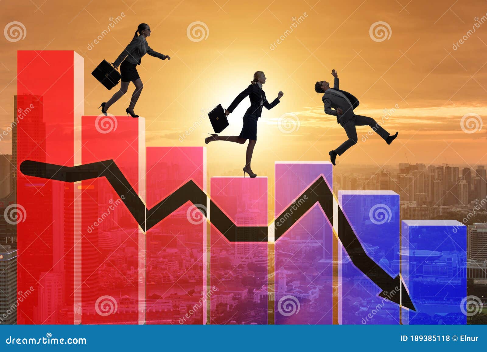 Crisis Concept with Declining Chart Stock Photo - Image of bankruptcy ...