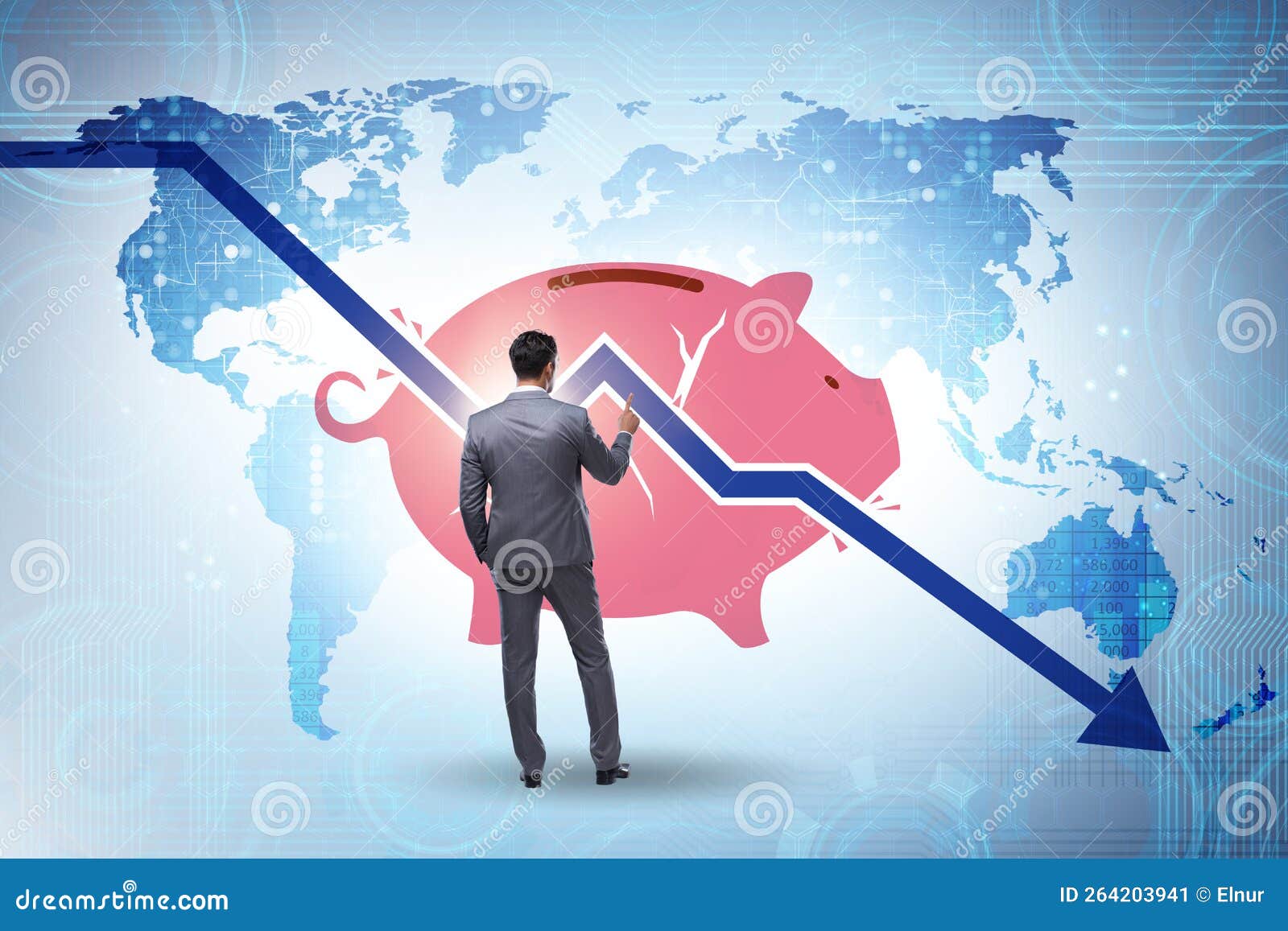 Crisis Concept with the Loss of Savings Stock Illustration ...