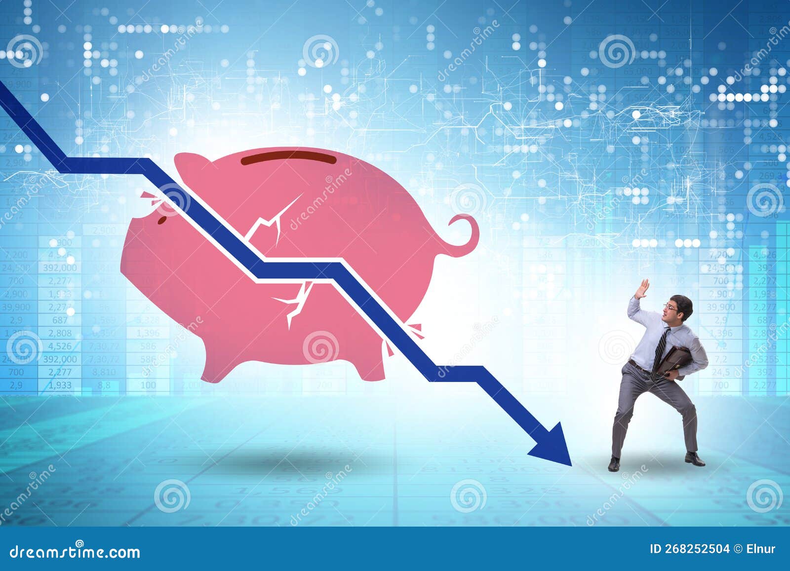 Crisis Concept with the Loss of Savings Stock Photo - Image of loan ...