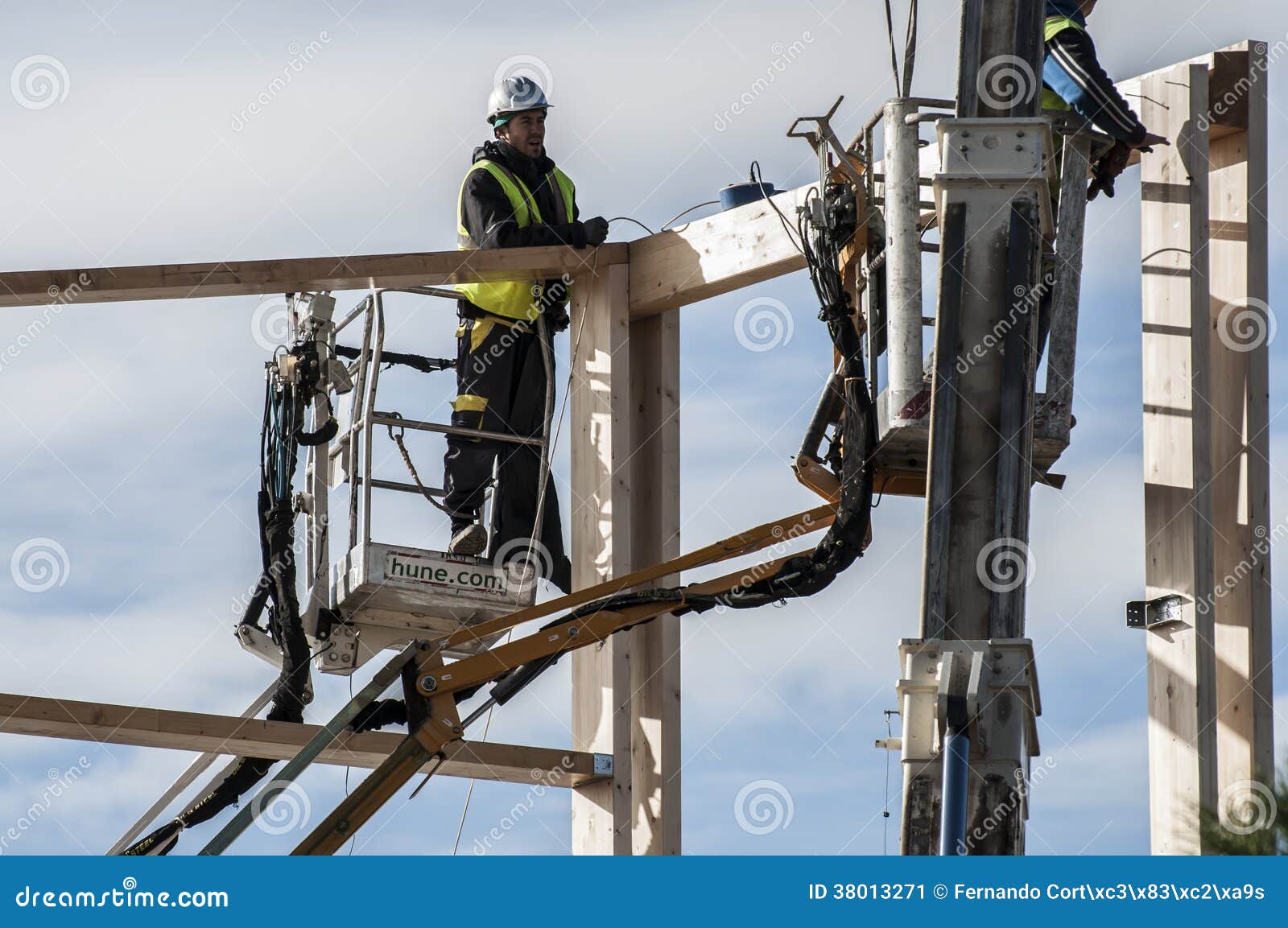 Crisis Construction in Spain. Men Working on a Building in Madrid ...
