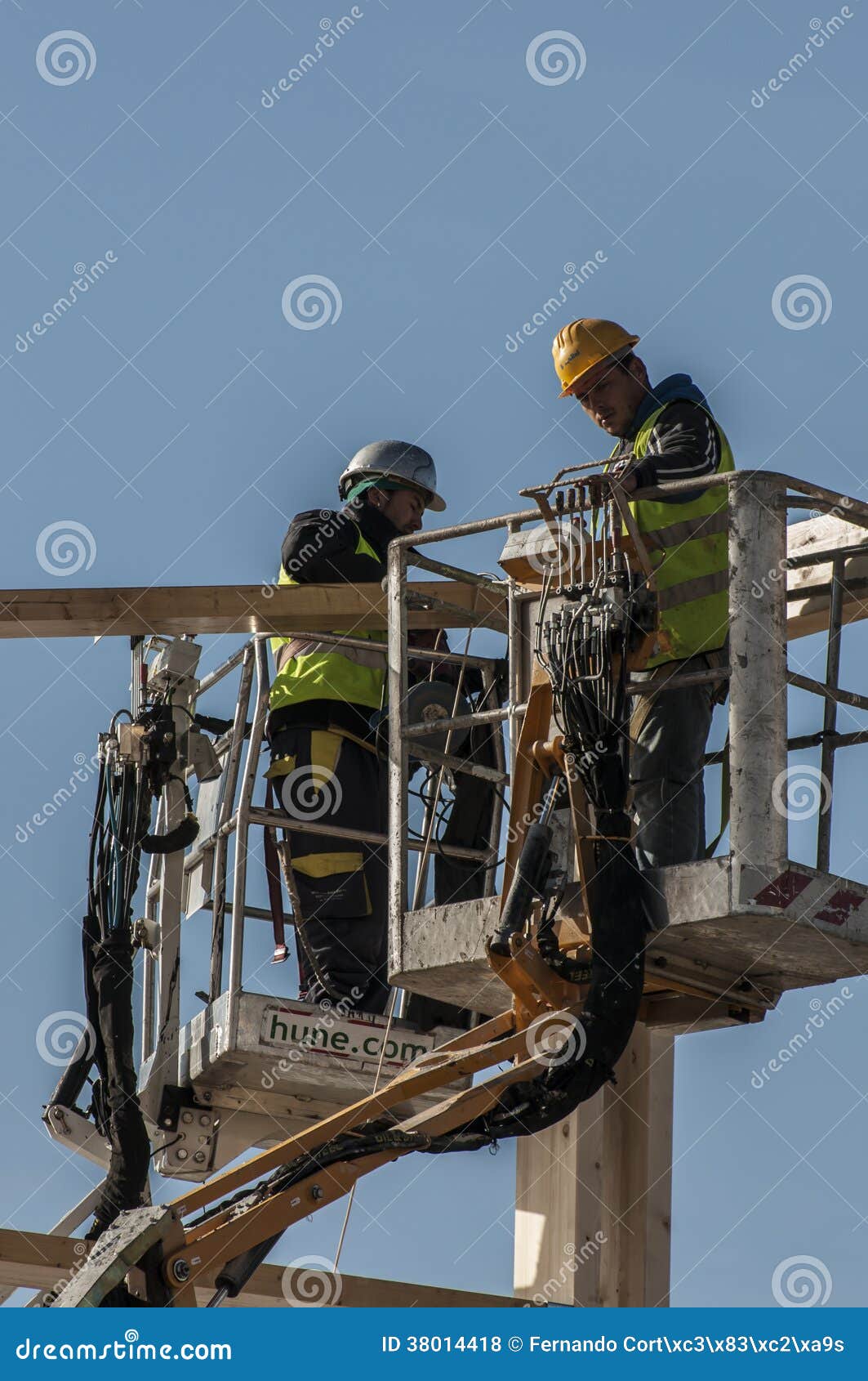 Crisis Construction in Spain. Men Working on a Building in Madrid ...