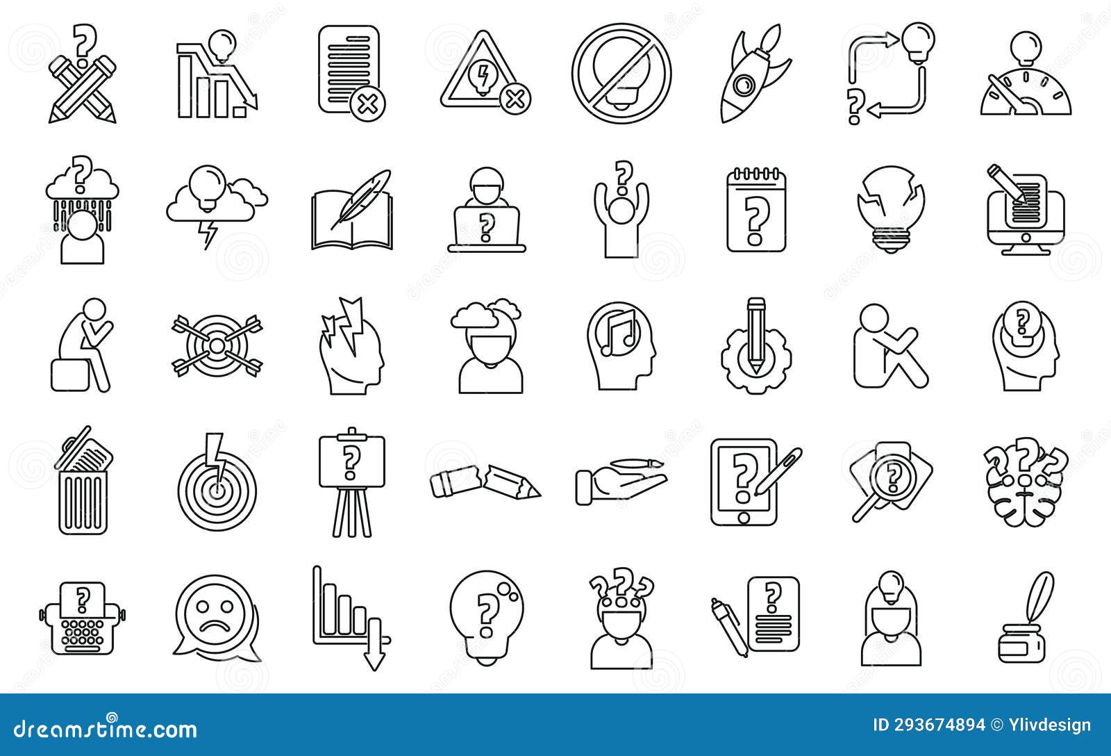 Crisis Creativity Icons Set Simple Vector. Adaption Mental ...