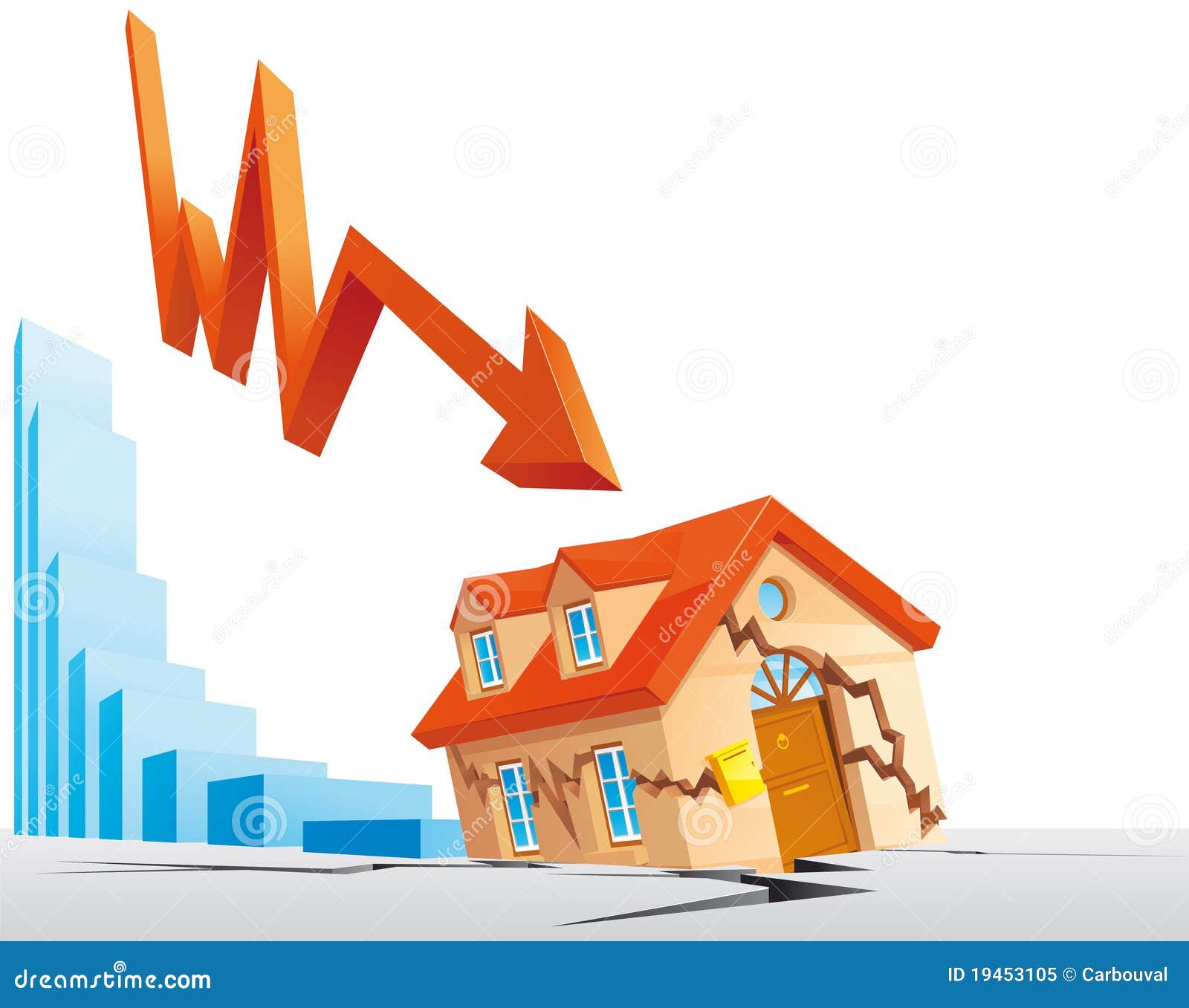 Crisis De Las Propiedades Inmobiliarias Stock de ilustración ...