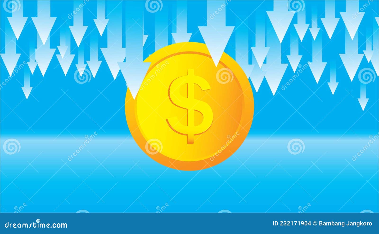 Crisis of Economy. Cost Low and Loss. Decrease Revenue. Stock Vector - Illustration of shopping ...