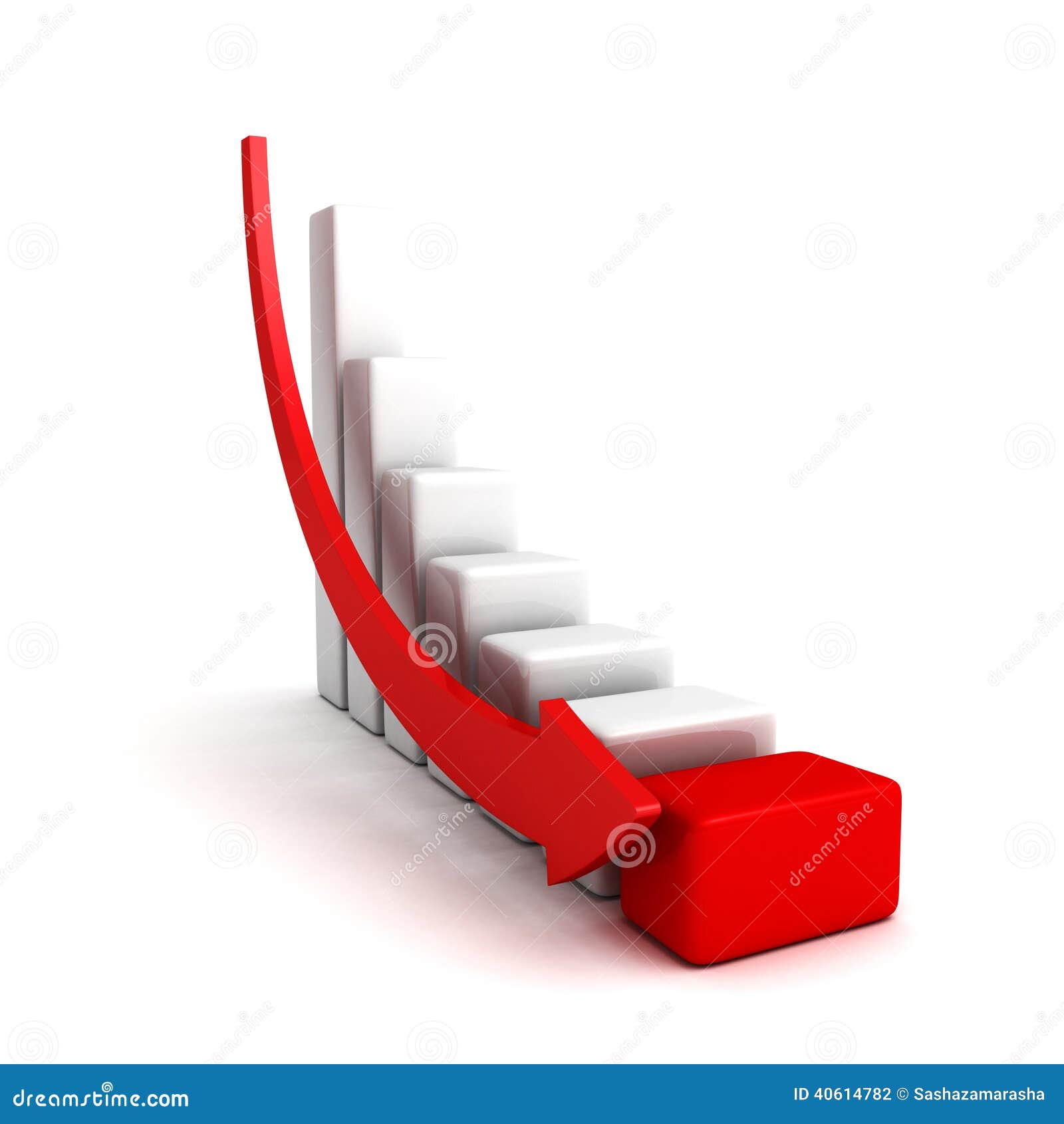 Crisis Finance Bar Graph with Falling Down Arrow Stock Illustration ...
