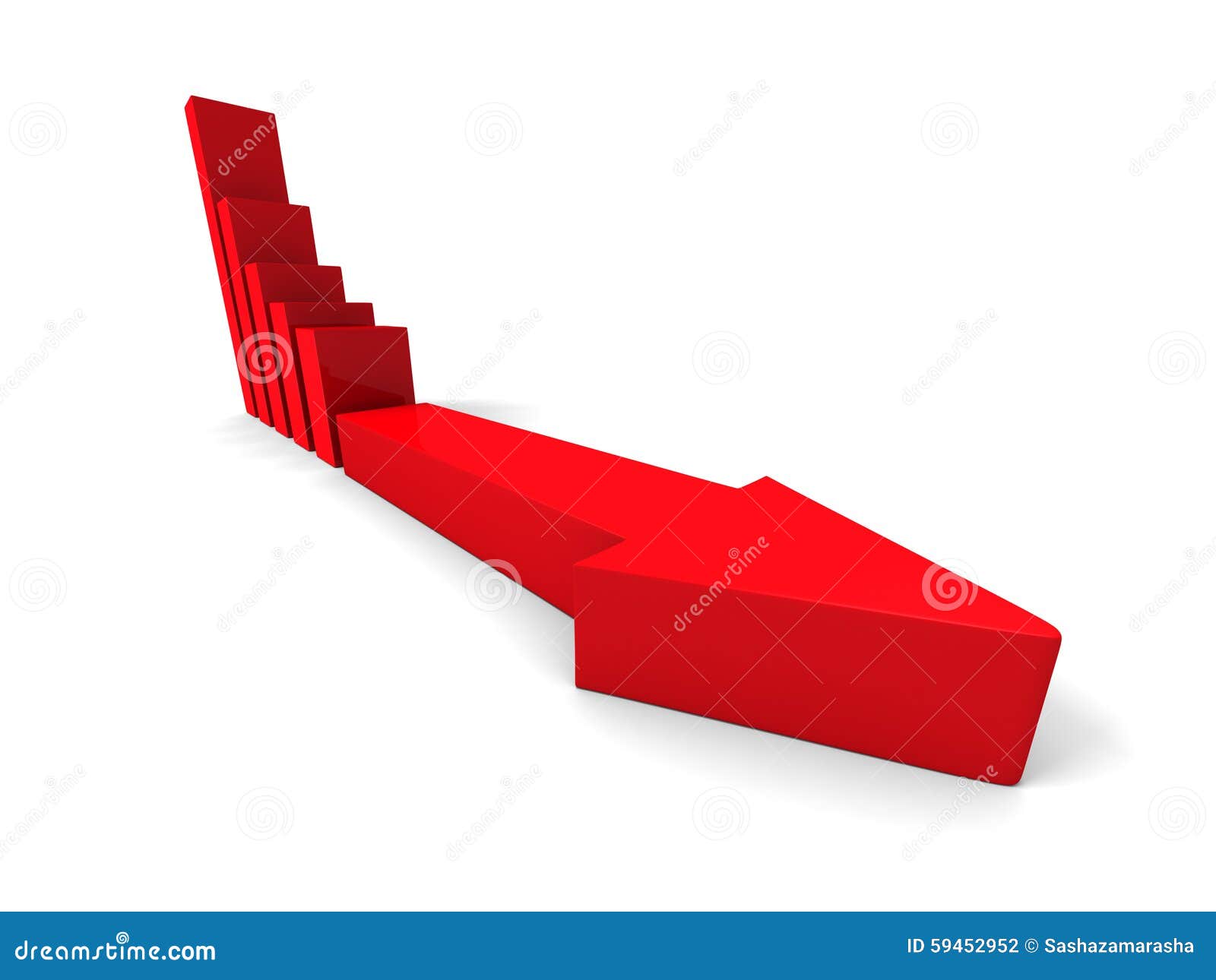 Crisis Financial Bar Diagram with Arrow Pointing Down Stock Photo ...