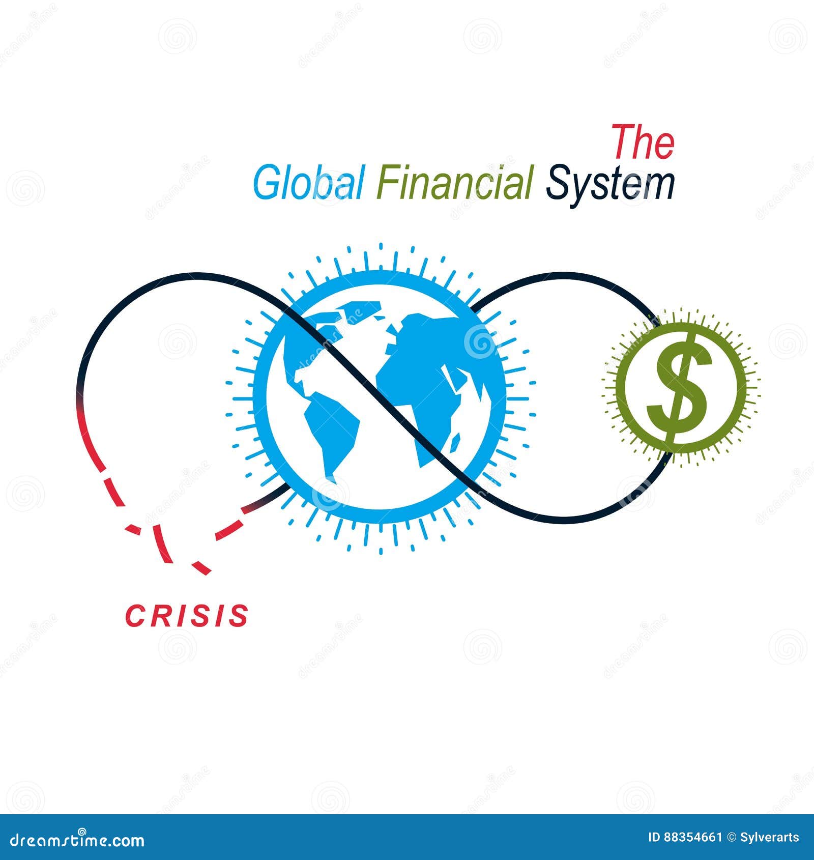 The Crisis in Global Financial System Conceptual Logo, Unique Vector ... The Crisis in Global Financial System Conceptual Logo, Unique Vector ...
