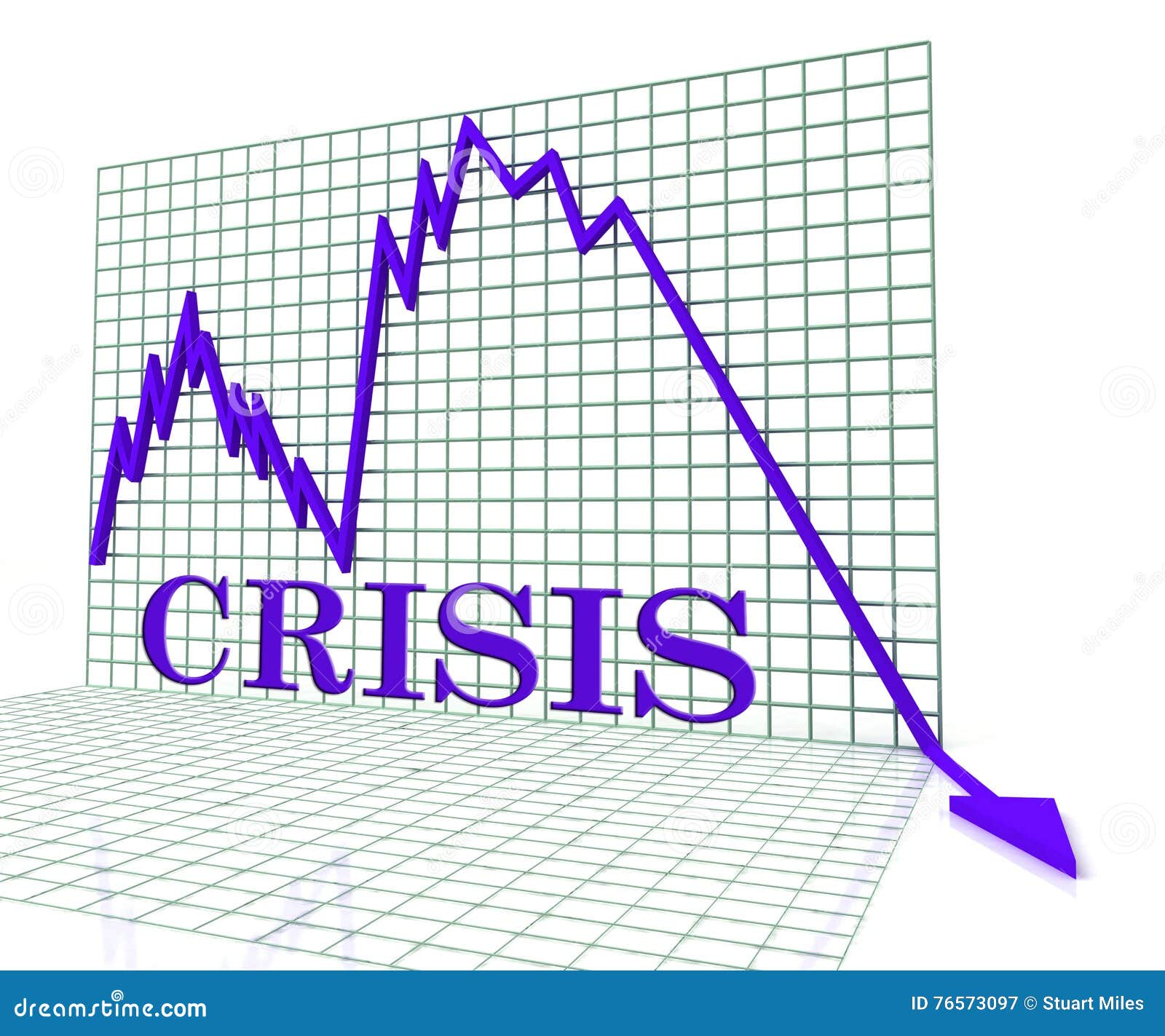 Crisis Graph Represents Hard Times and Calamity 3d Rendering Stock ...