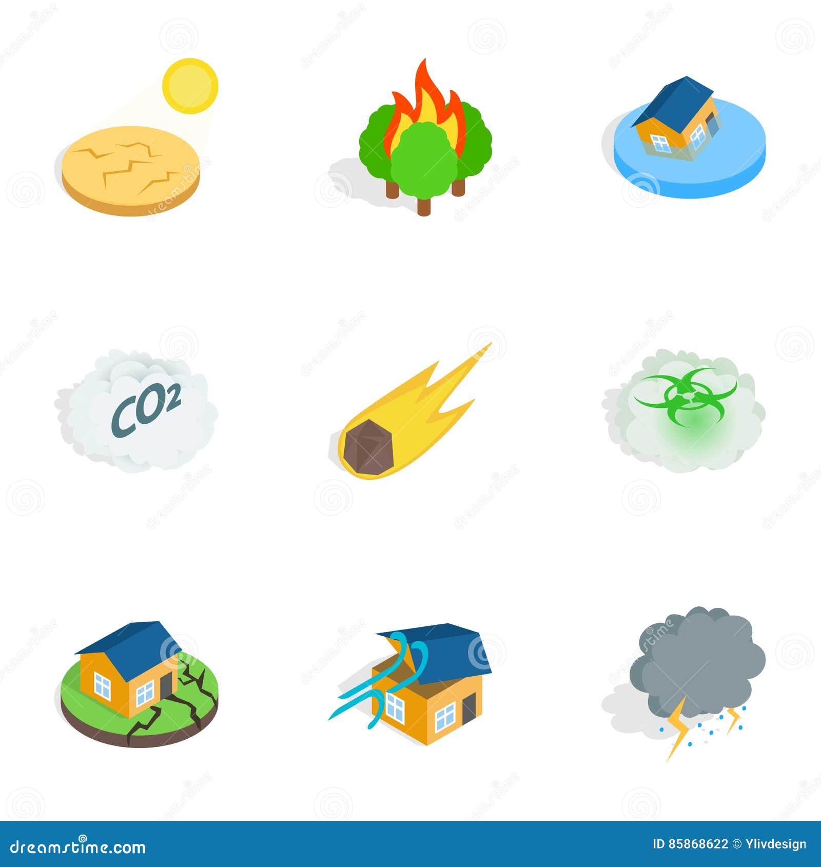 Crisis Icons, Isometric 3d Style Stock Vector - Illustration of ...