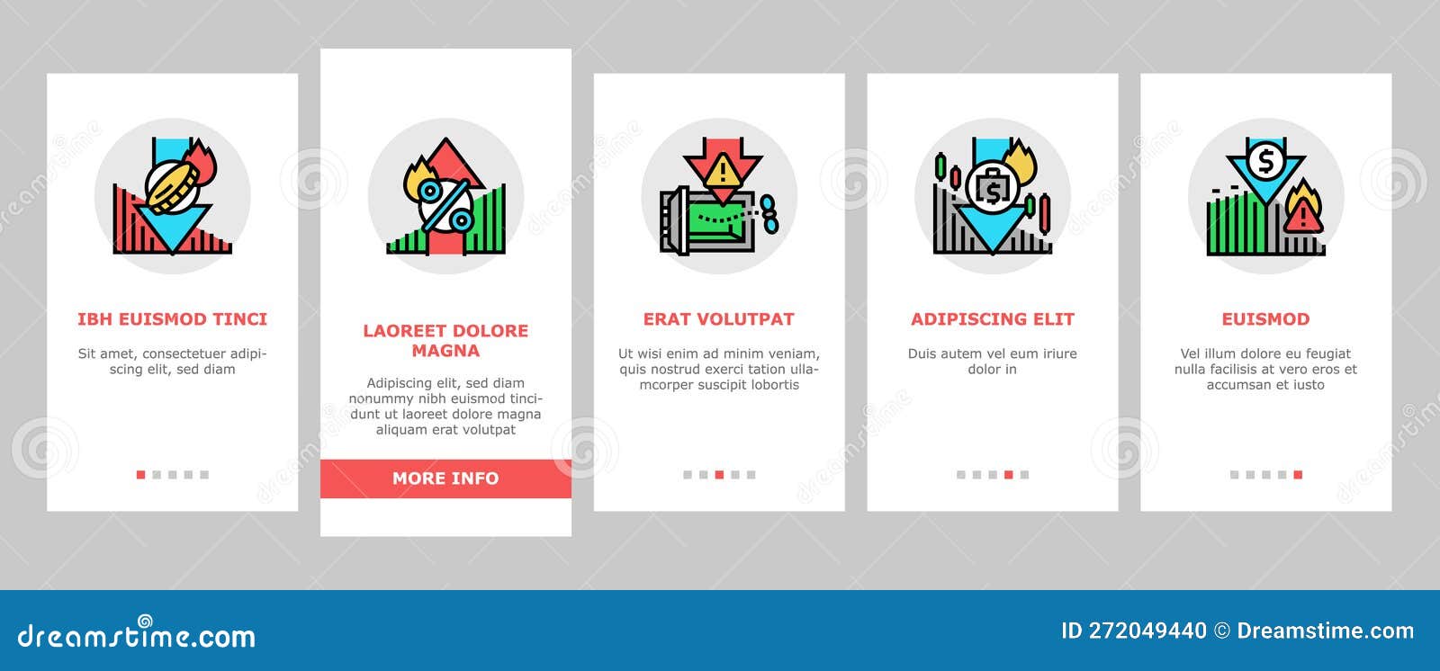 Crisis Management Risk Strategy Onboarding Icons Set Vector Stock ...