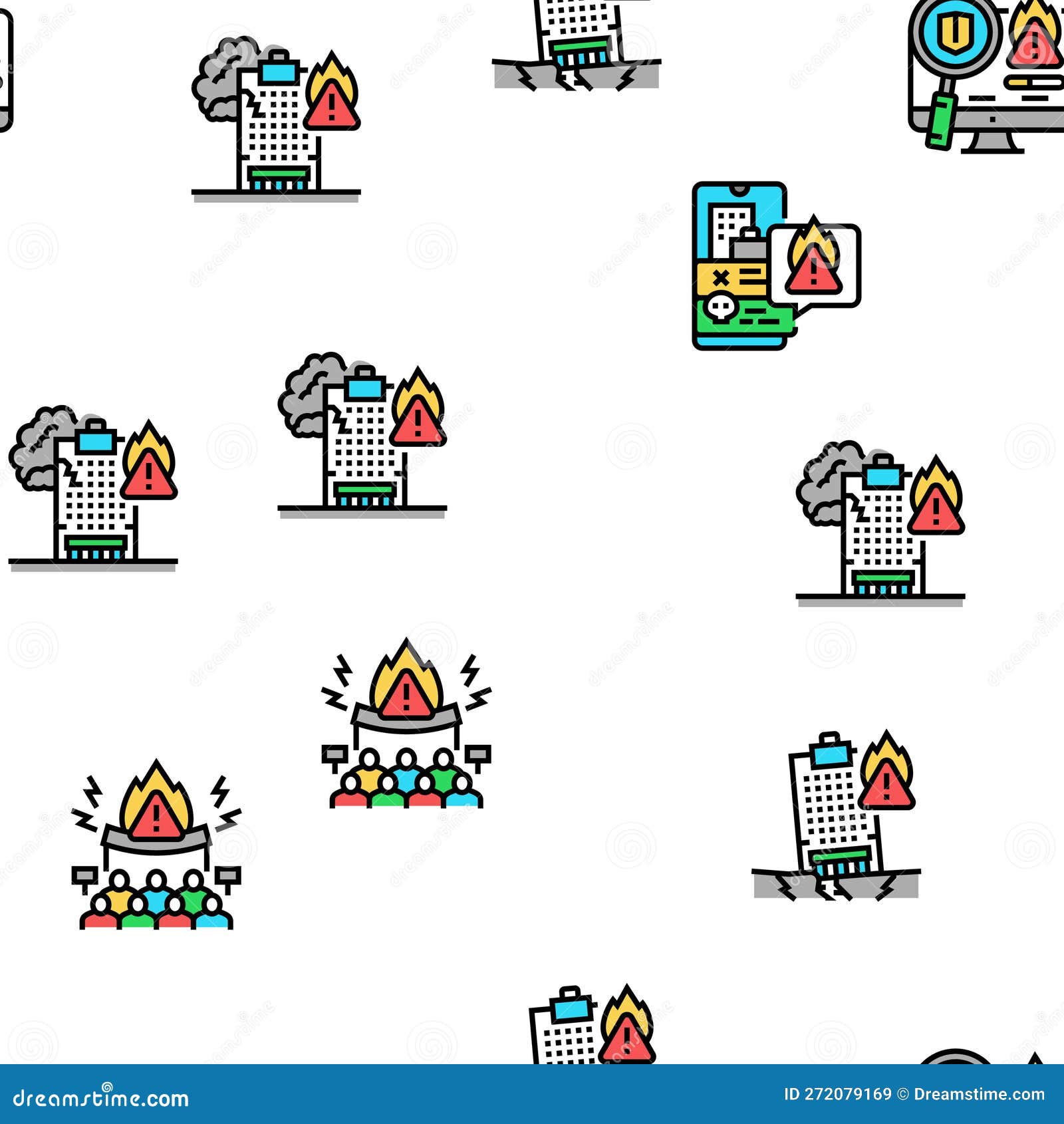 Crisis Management Risk Strategy Vector Seamless Pattern Stock Vector ...