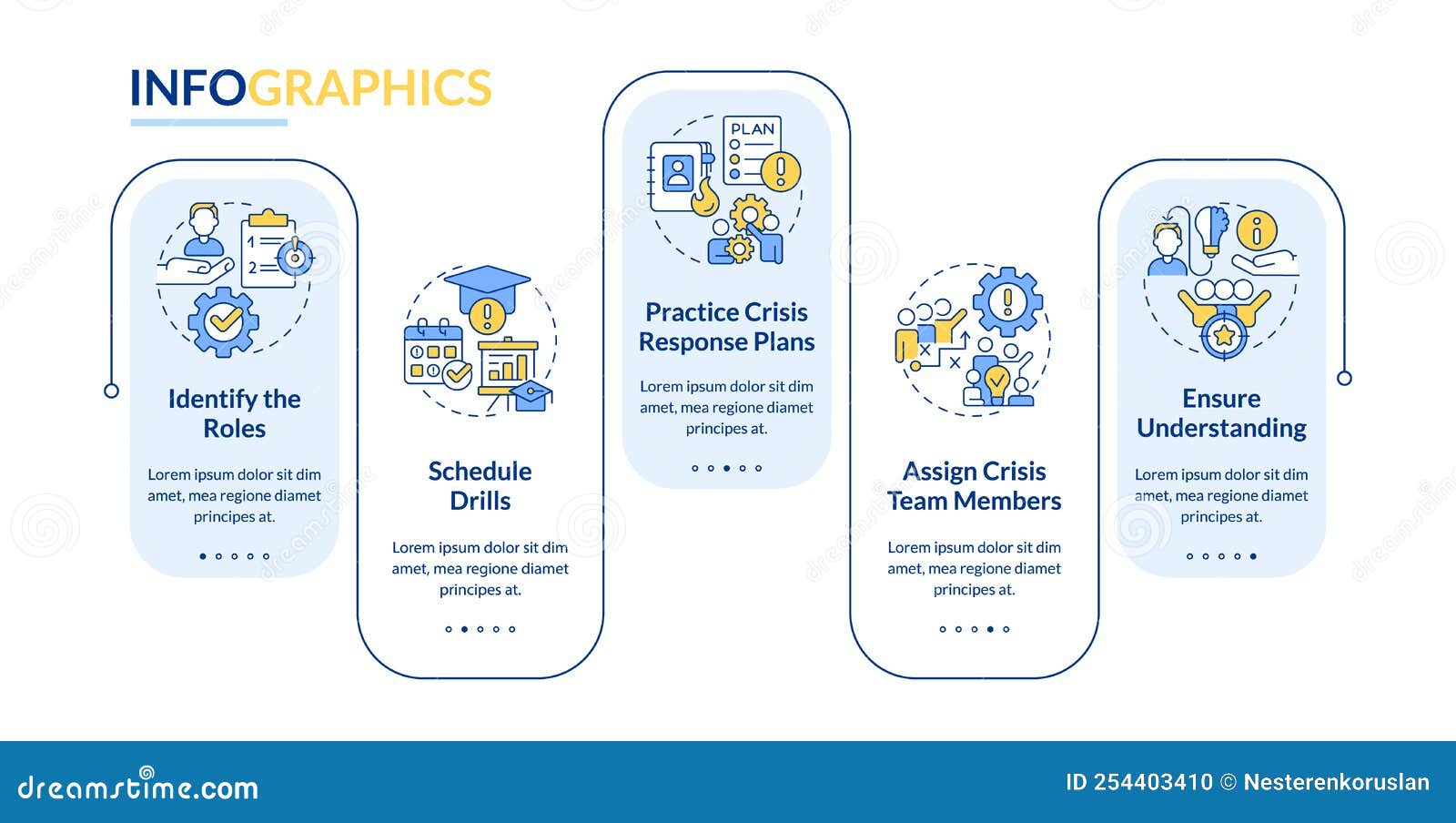 Crisis Management Team Blue Rectangle Infographic Template Stock Vector ...
