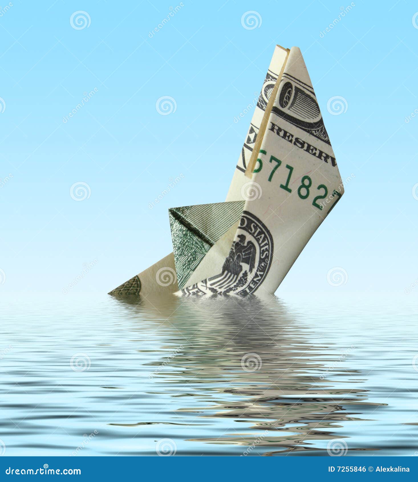 Crisis. Money Ship in Water Stock Photo - Image of forfeit, bankruptcy ...