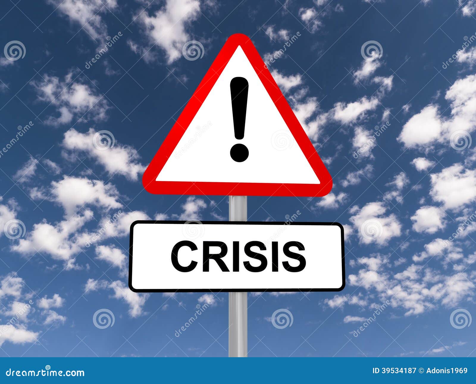 Crisis road sign and sky stock illustration. Illustration of sign ...