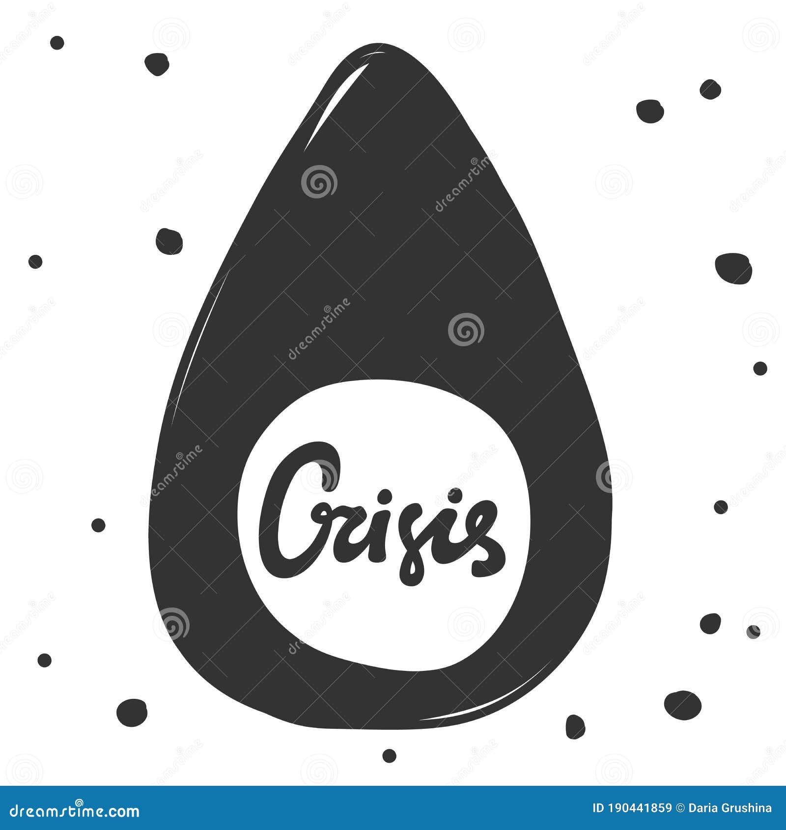 Crisis. Sticker for Social Media Content. Vector Hand Drawn ...
