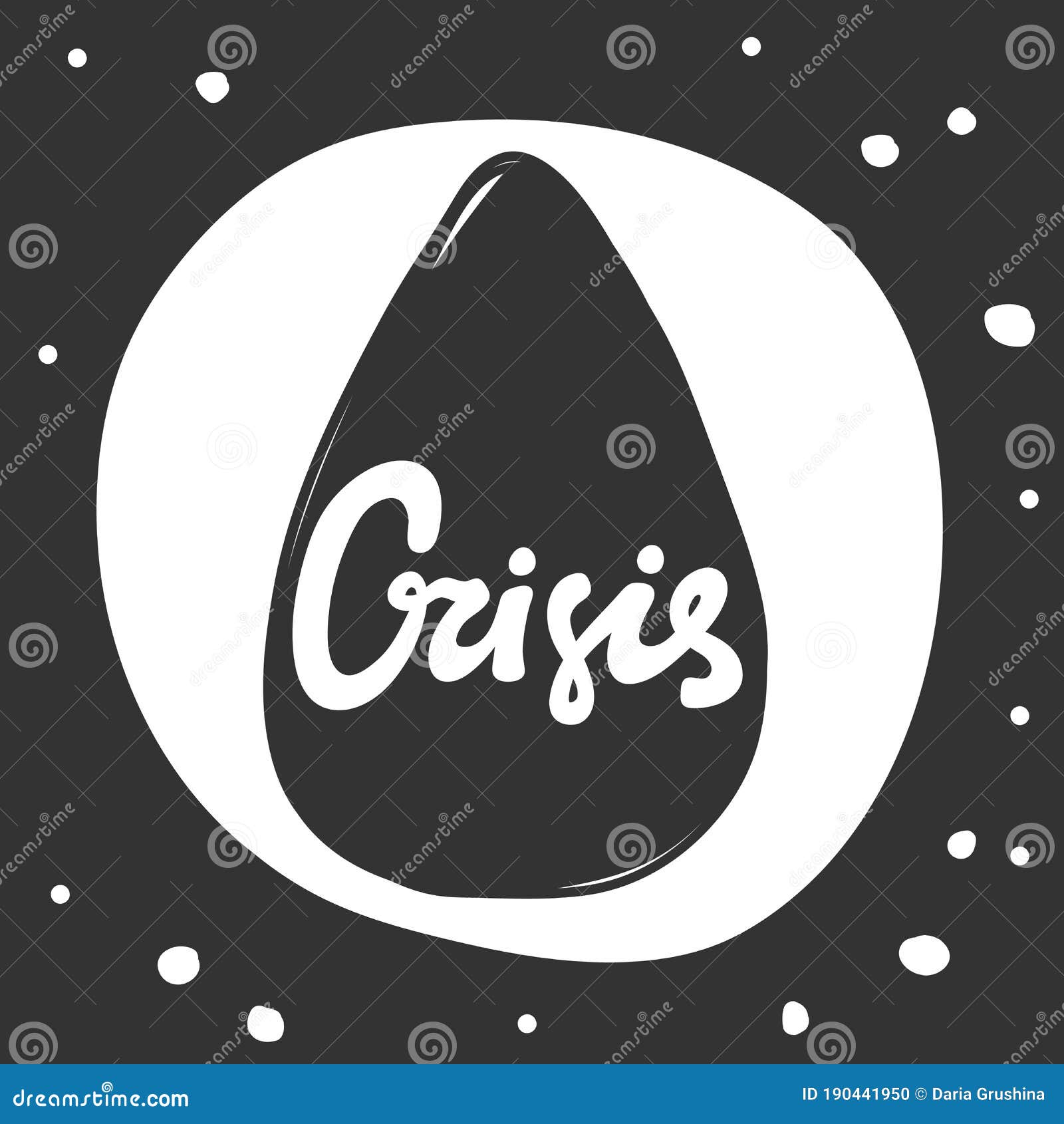 Crisis. Sticker for Social Media Content. Vector Hand Drawn ...