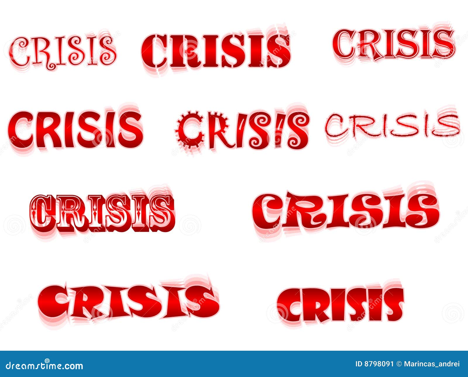Crisis Word Emergency Problem Trouble Exclamation Point Sphere Royalty ...