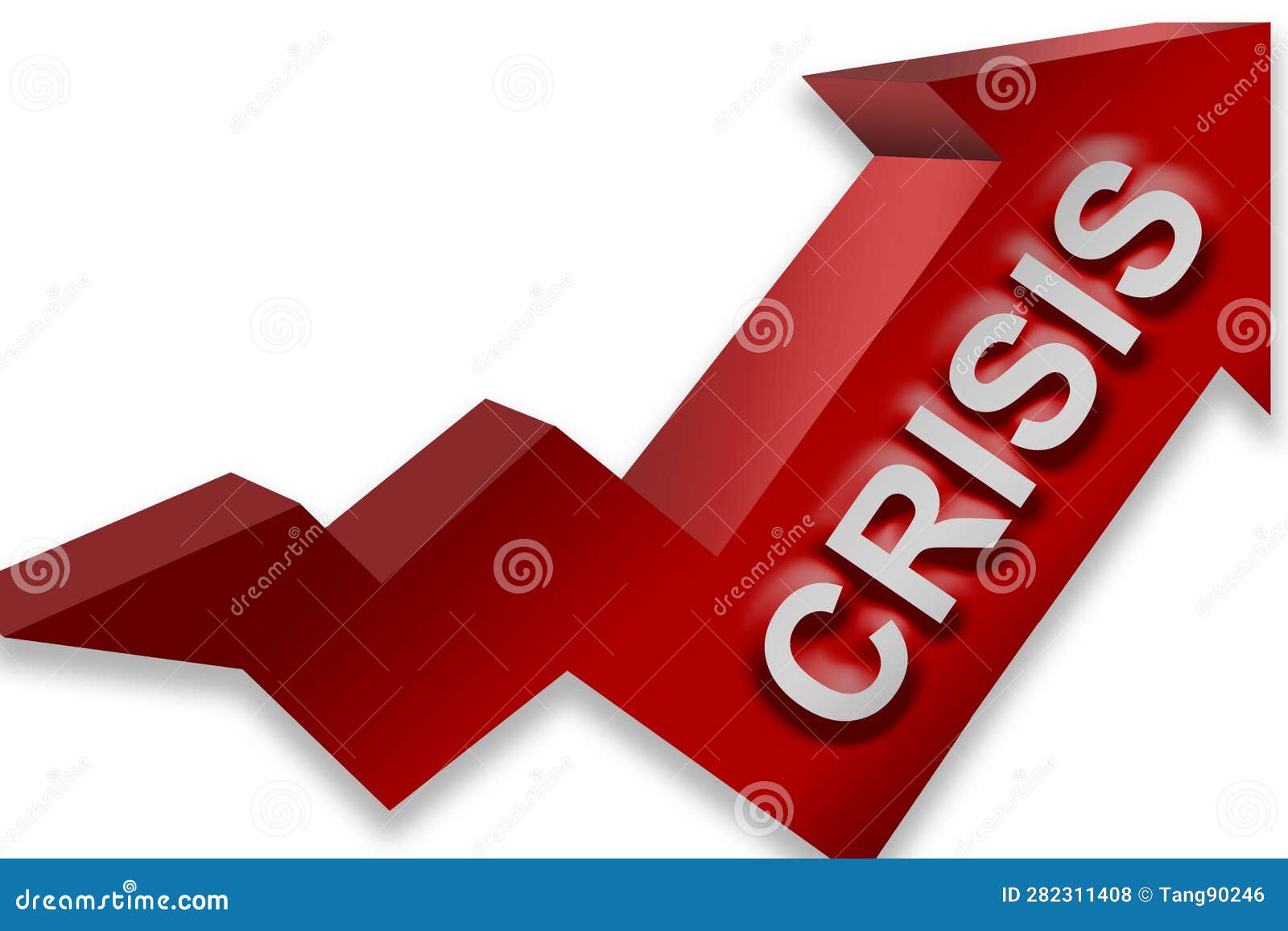 Crisis Word in a Red Arrow on a White Background Stock Illustration ...