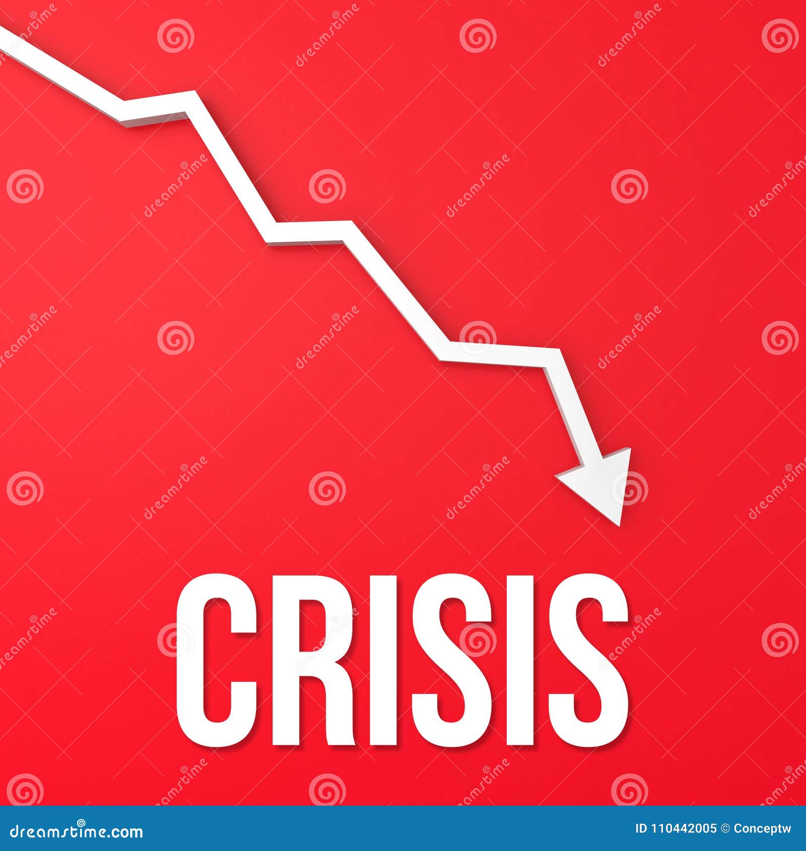 Crisis Word on Red Background Stock Illustration - Illustration of ...