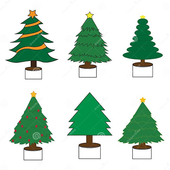 Christmas Tree Editable Silhouette File Stock Vector - Illustration of ...