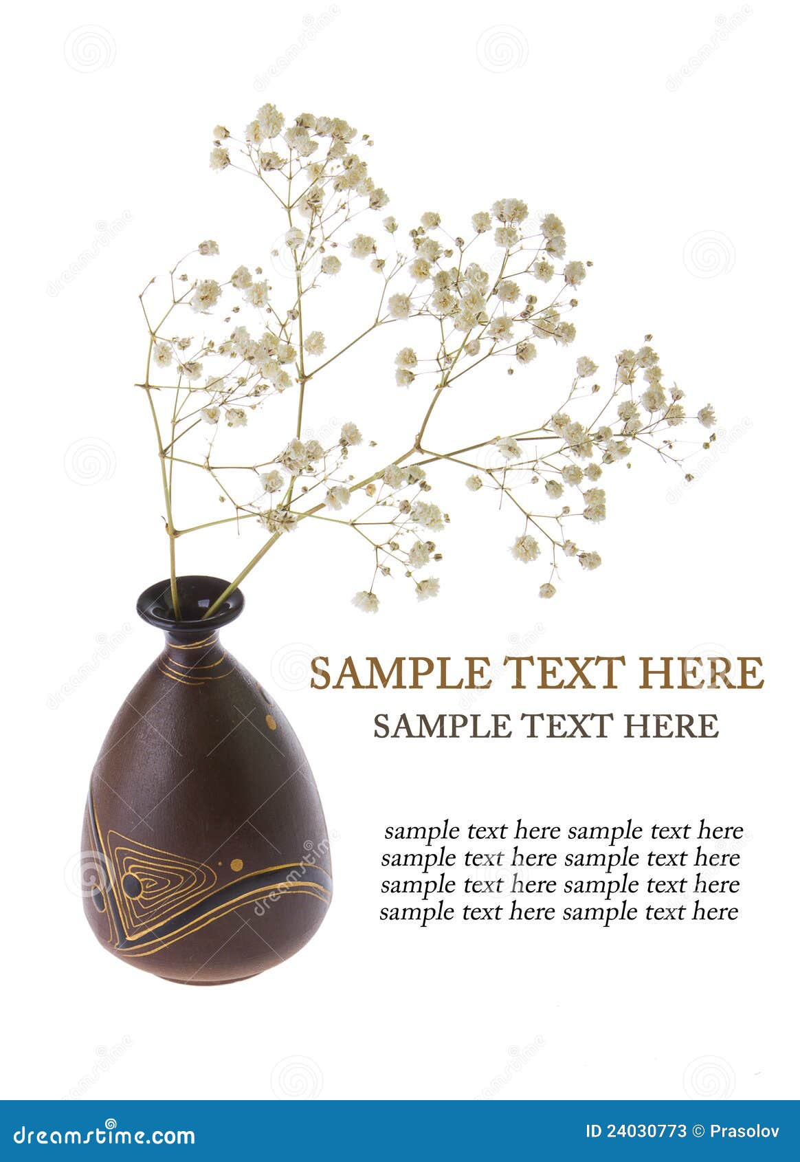 Crisol De Flor Con Una Ramita Seca Imagen de archivo - Imagen de ...