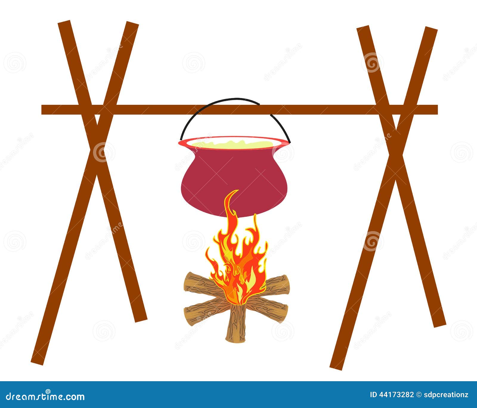 Crisol en el fuego ilustración del vector. Ilustración de fondo - 44173282