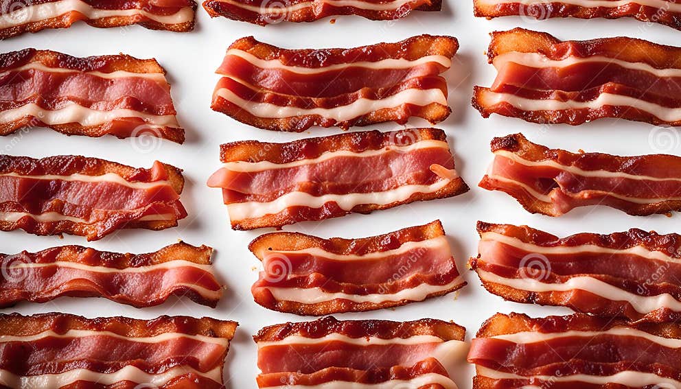 Crisp Bacon Strips stock image. Image of meat, flat - 348654663