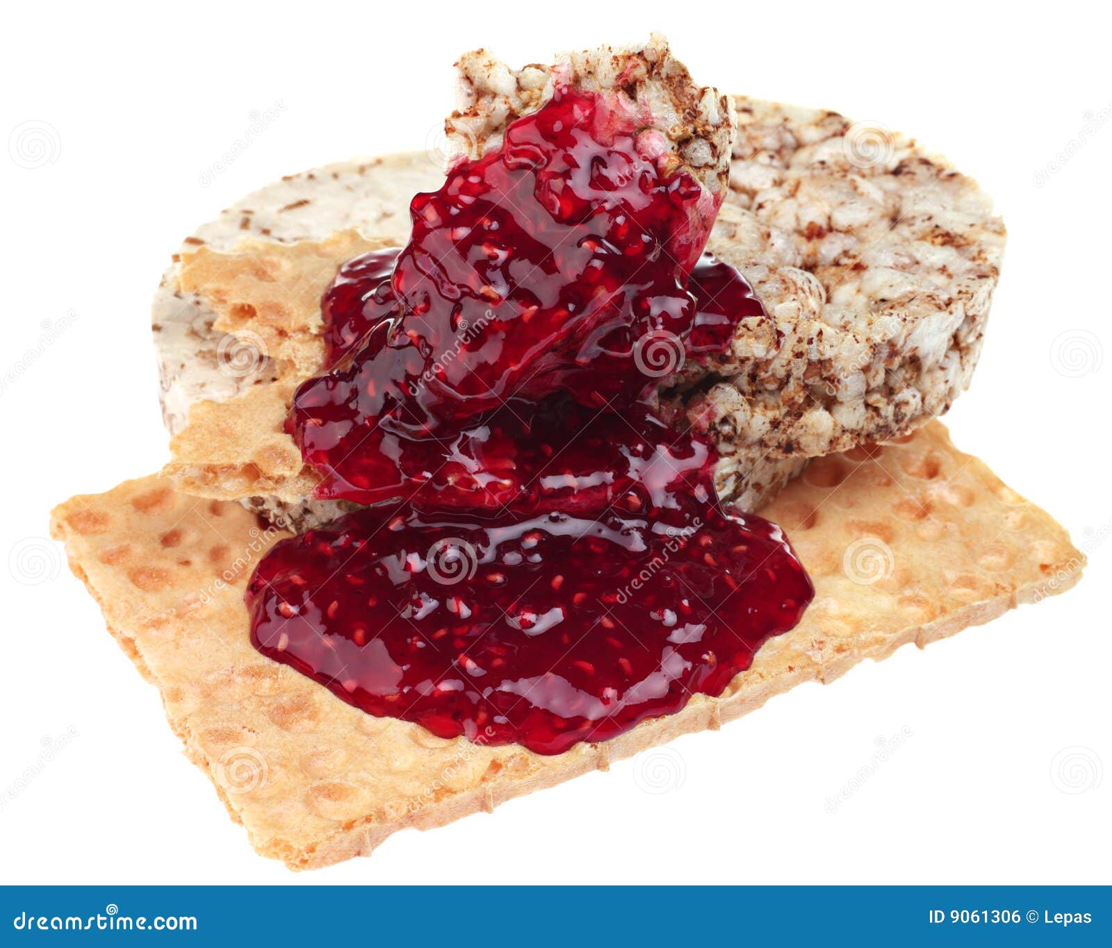 Crisp bread and jam stock photo. Image of snack, meal - 9061306