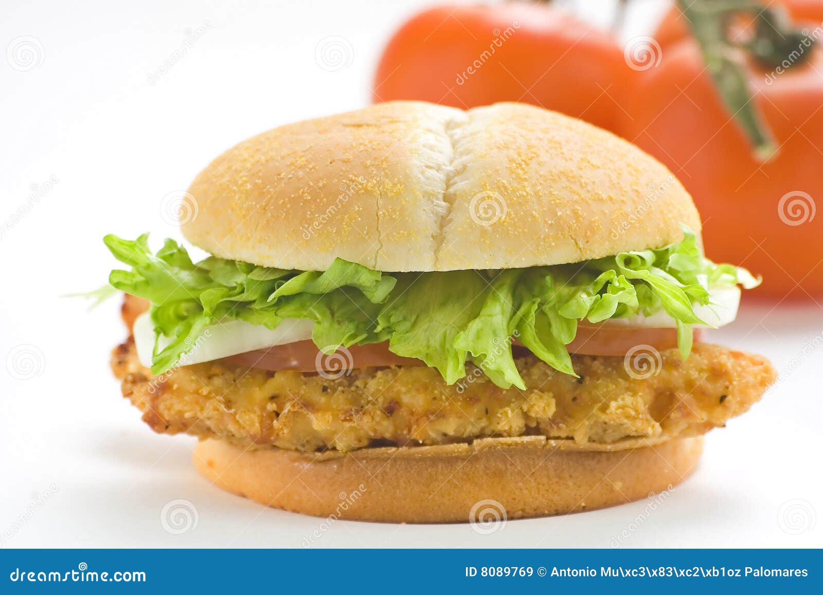 Crisp Chicken Burger Tomato Onion Cheese Lettuce Royalty-Free Stock ... Crisp Chicken Burger Tomato Onion Cheese Lettuce Royalty-Free Stock ...