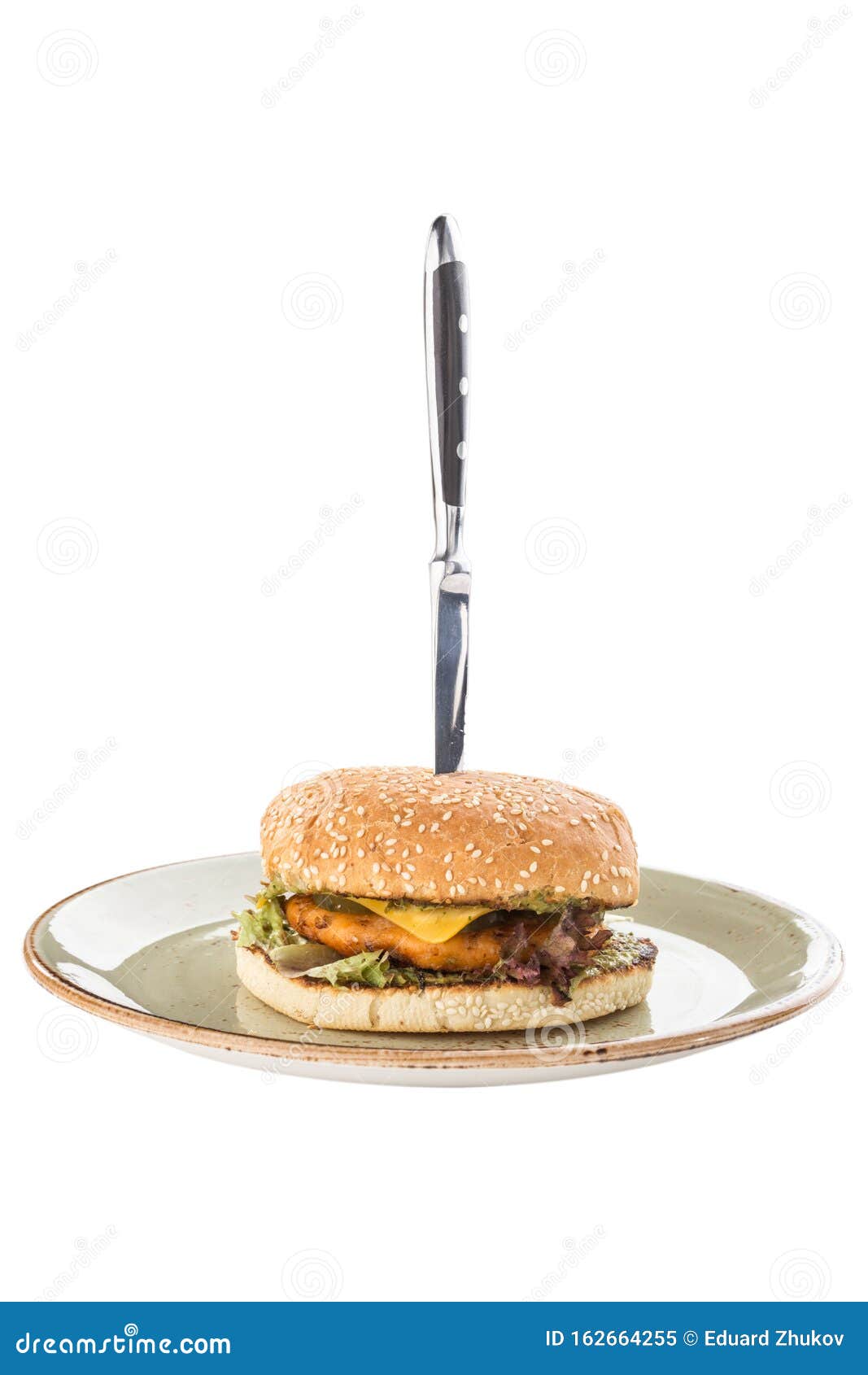 Crisp Chicken Burger with Tomato Onion Cheese Lettuce and Knife ... Crisp Chicken Burger with Tomato Onion Cheese Lettuce and Knife ...