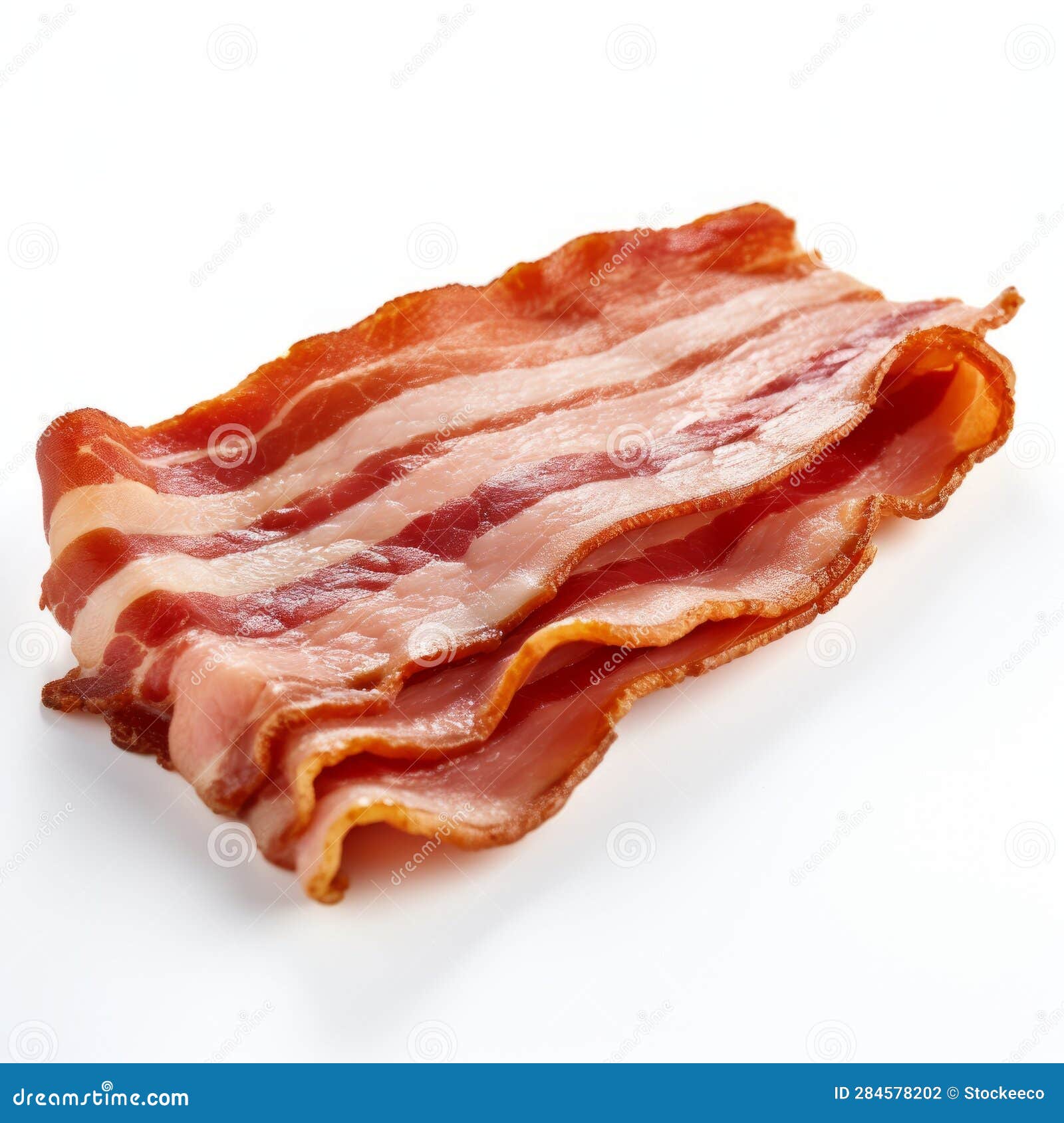 Crisp and Clean Bacon Strips on White Background Stock Illustration ...