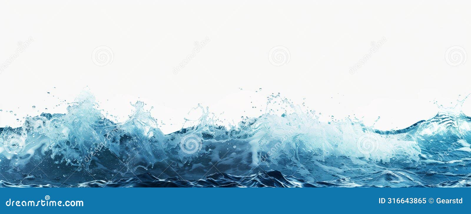 Crisp and Clean Isolated Ocean Wave Splash Stock Image - Image of ...