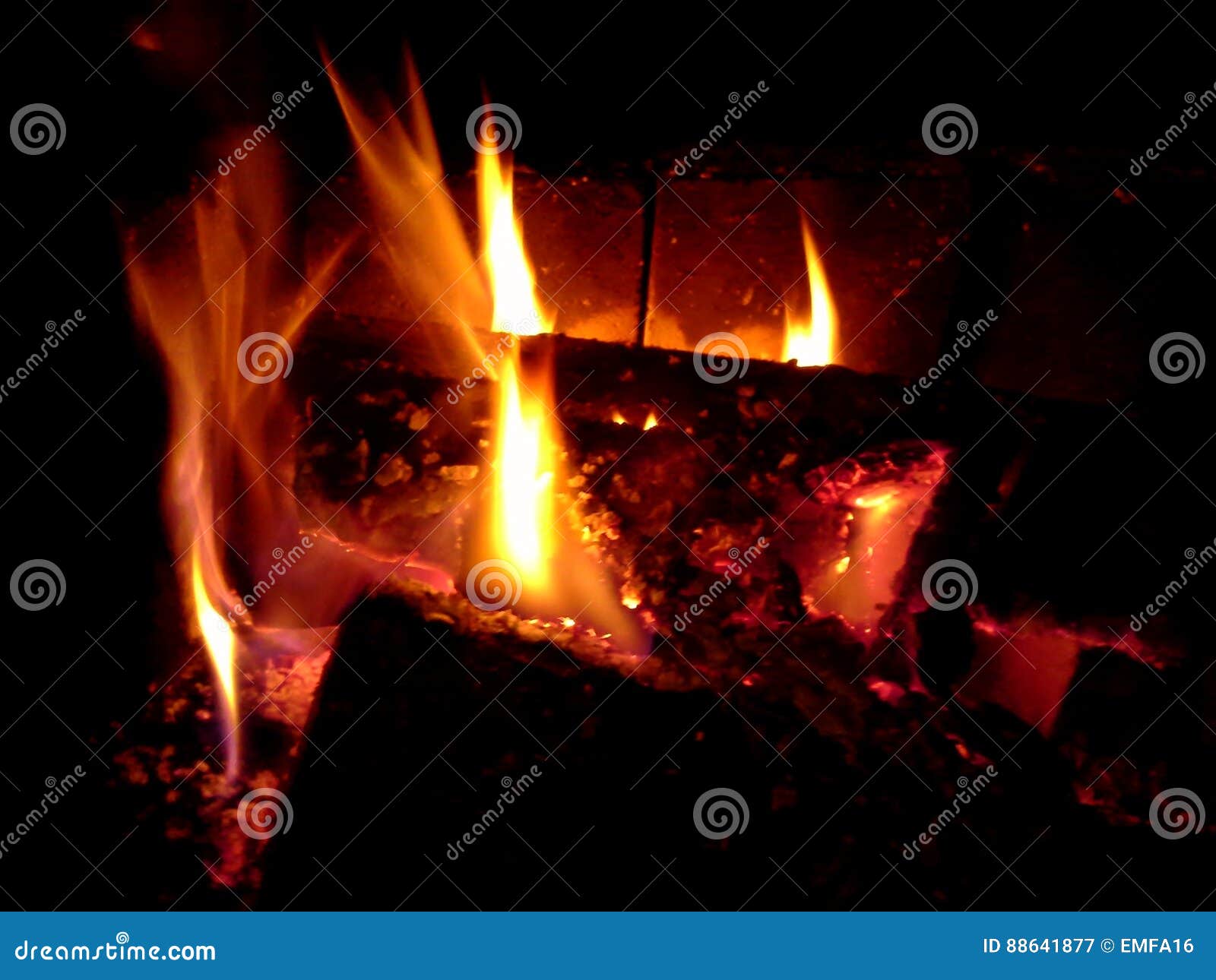 Crisp Coals Burning in Fire Stock Image - Image of flame, flames: 88641877