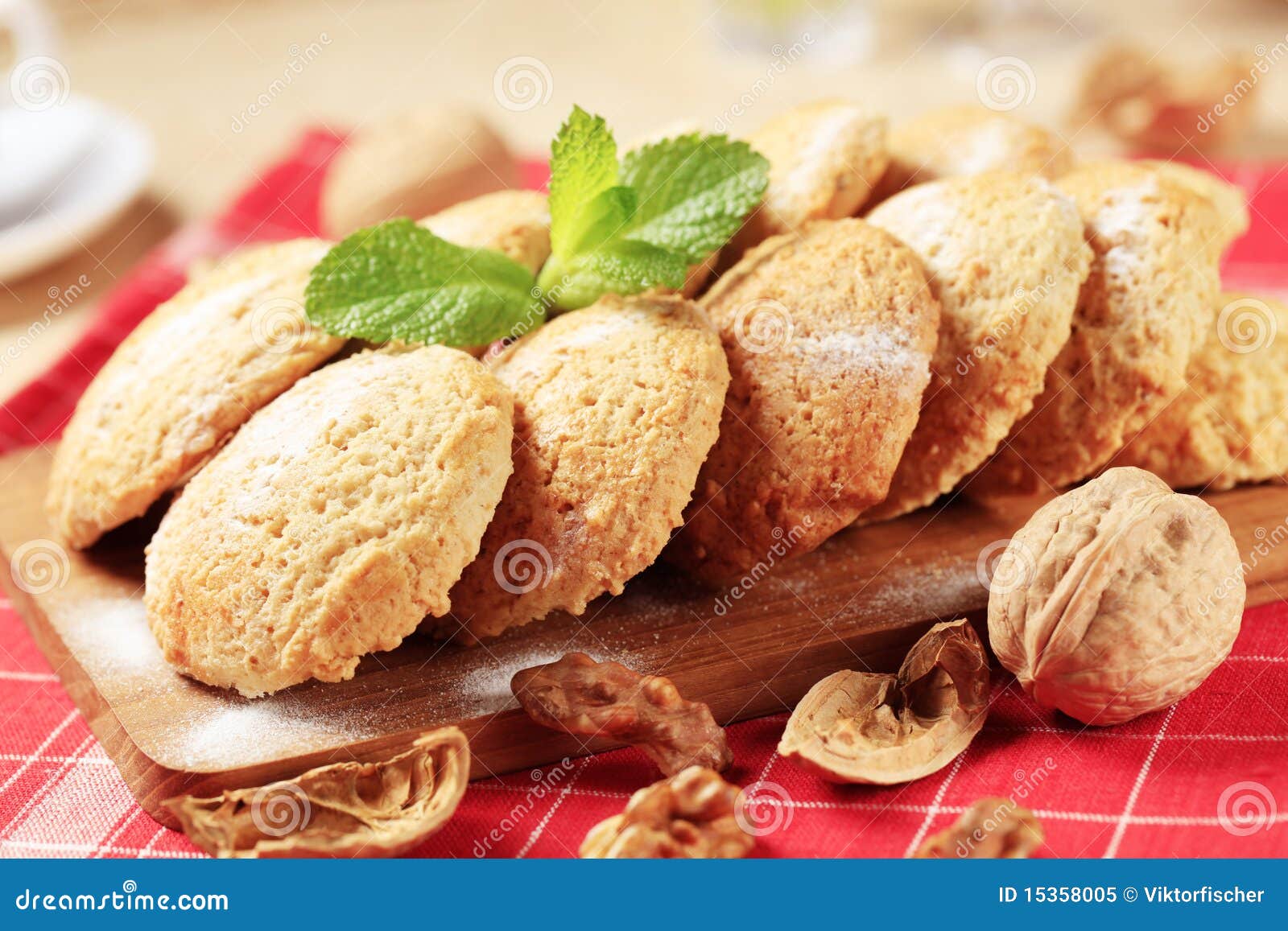 Crisp cookies stock image. Image of cakes, nibbles, walnut - 15358005