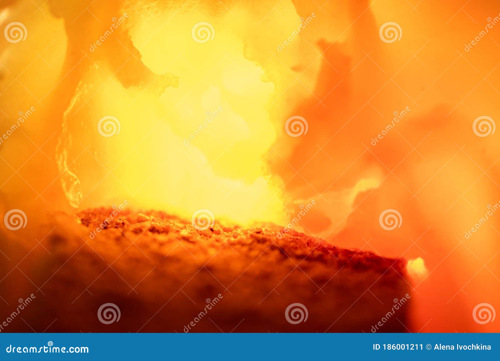 Crisp in Honey Creates a Sensation of Fire, Brightly Lit. Abstract ...