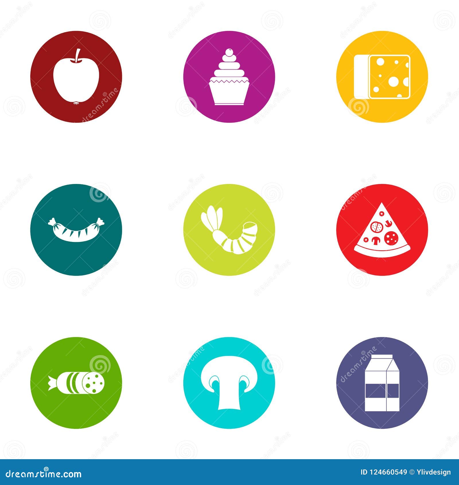 Crisp Icons Set, Flat Style Stock Vector - Illustration of food, icons ...