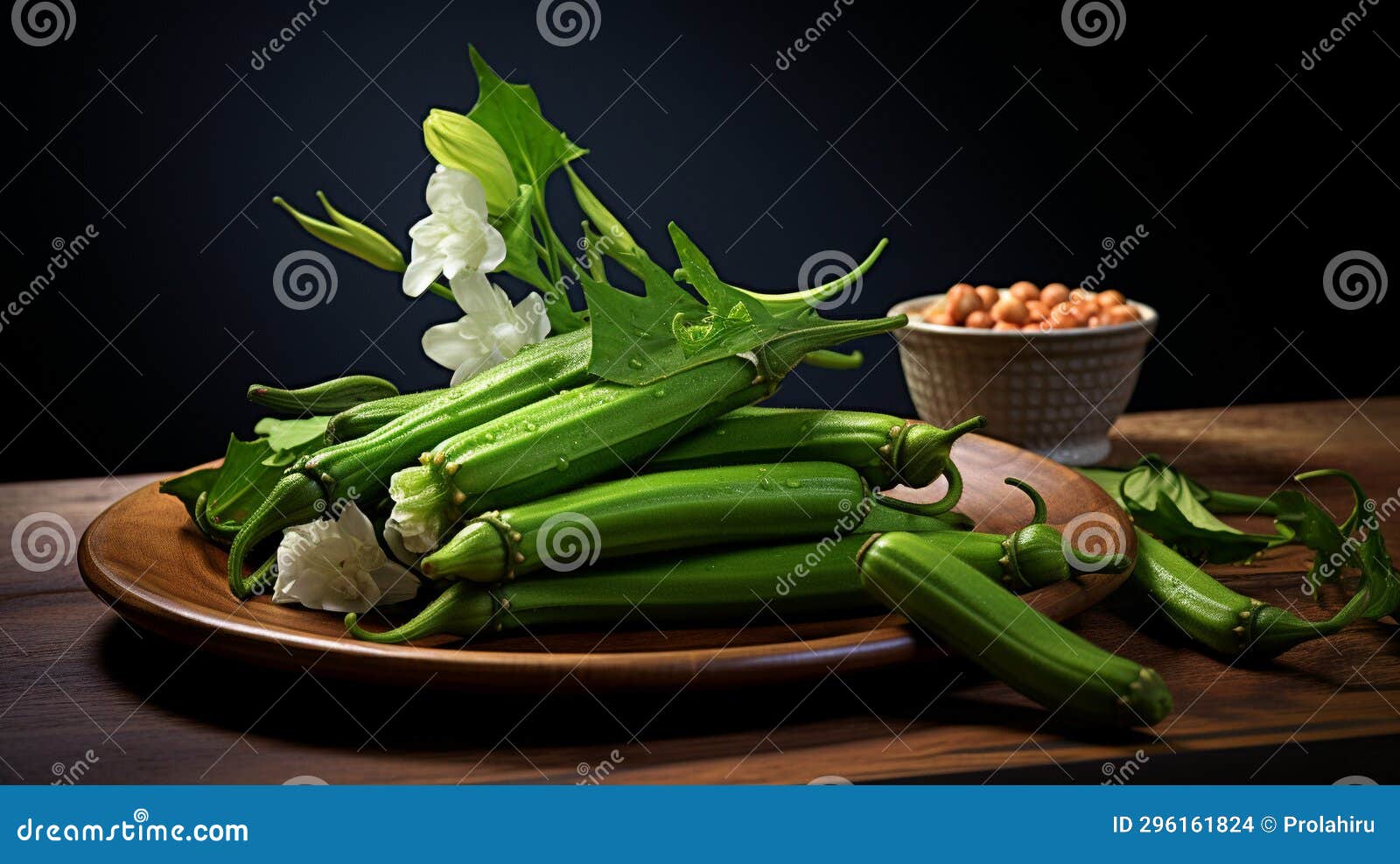 Crisp Okra Arrangement Composition Stock Illustration - Illustration of ...